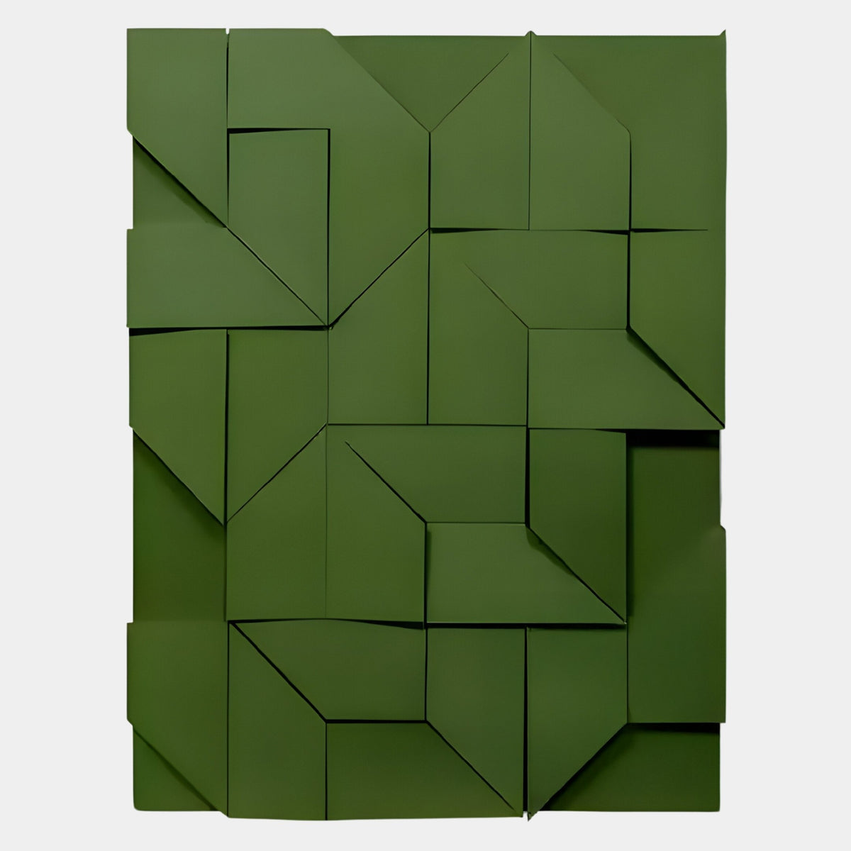 Prisma Green Geometric Panel 3D Wall Art | Giant Sculptures