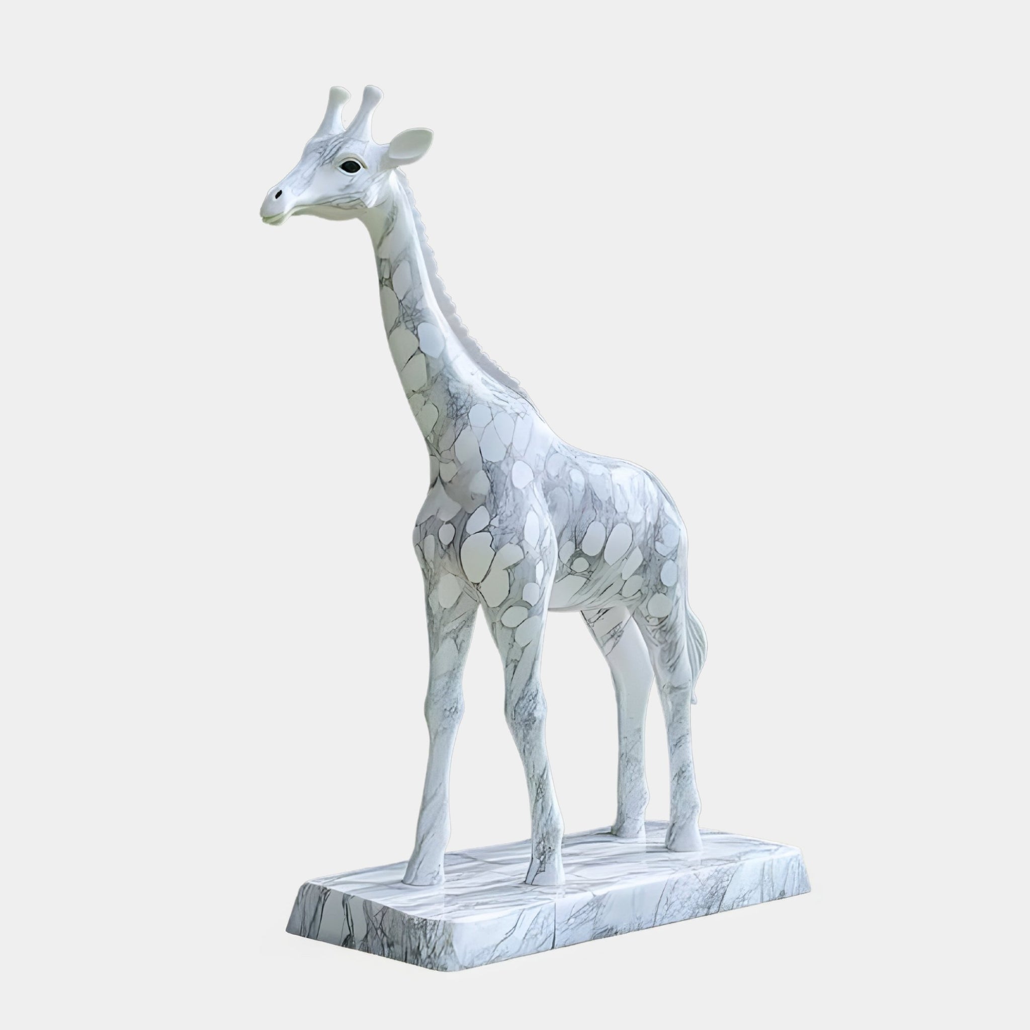Elegant Giraffe White Marble Statue| Customisable Sculpture