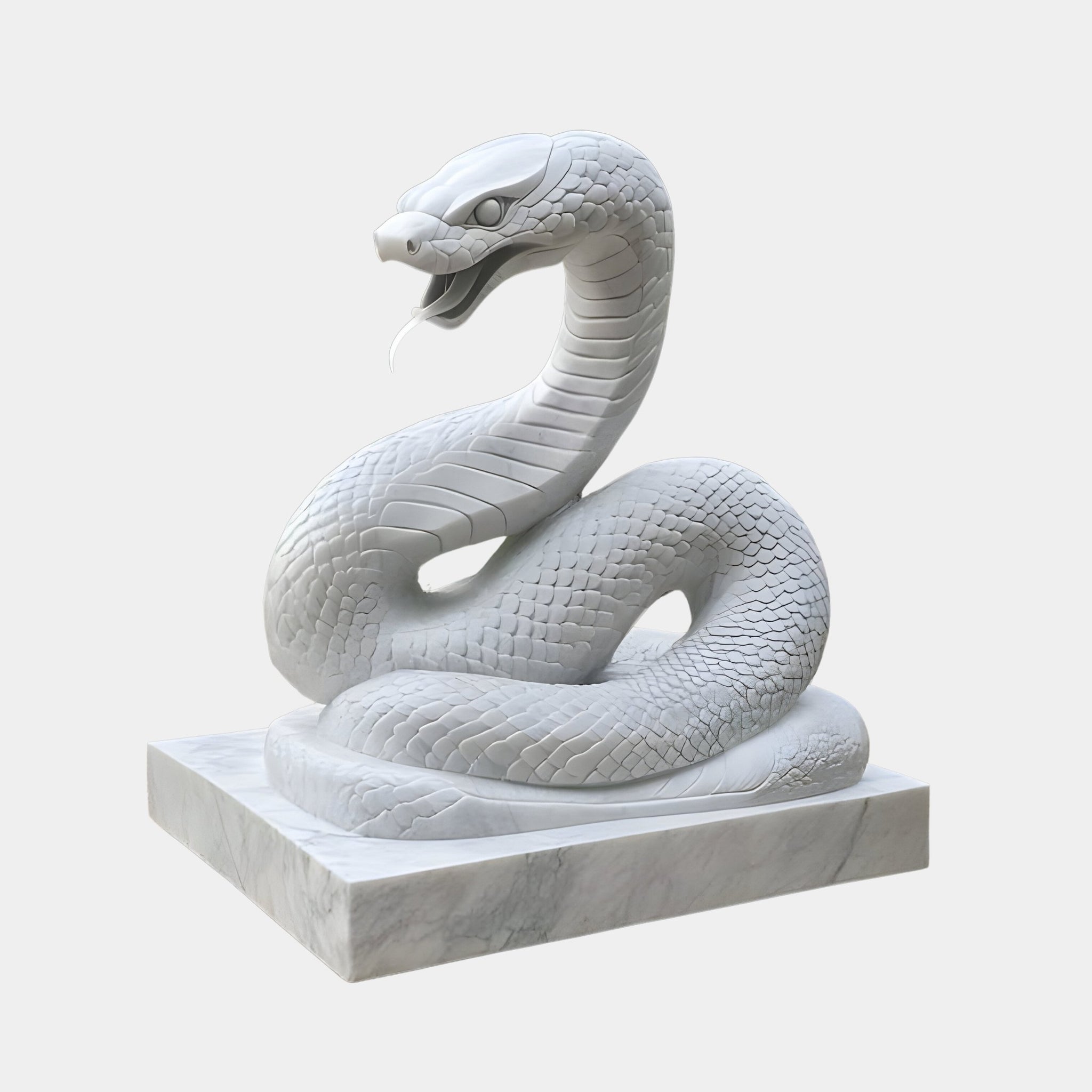 Towering Snake Marble Sculpture 120cm | Giant Sculptures