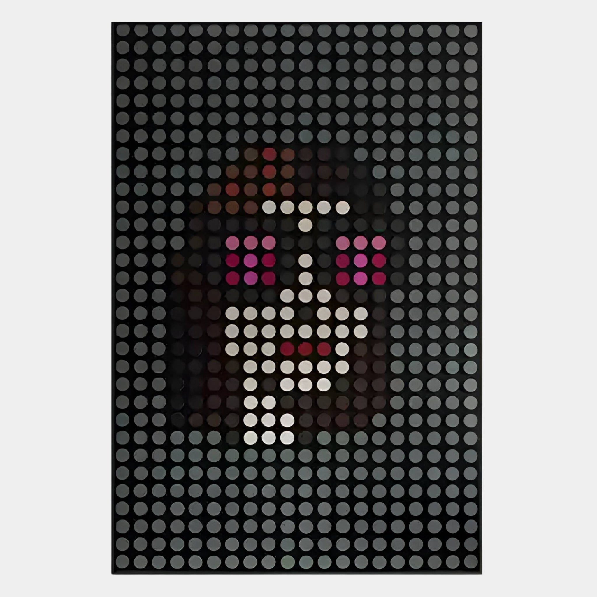 Pixelade Pink Lens Girl Wall Art | Acrylic Dot Grid Portrait