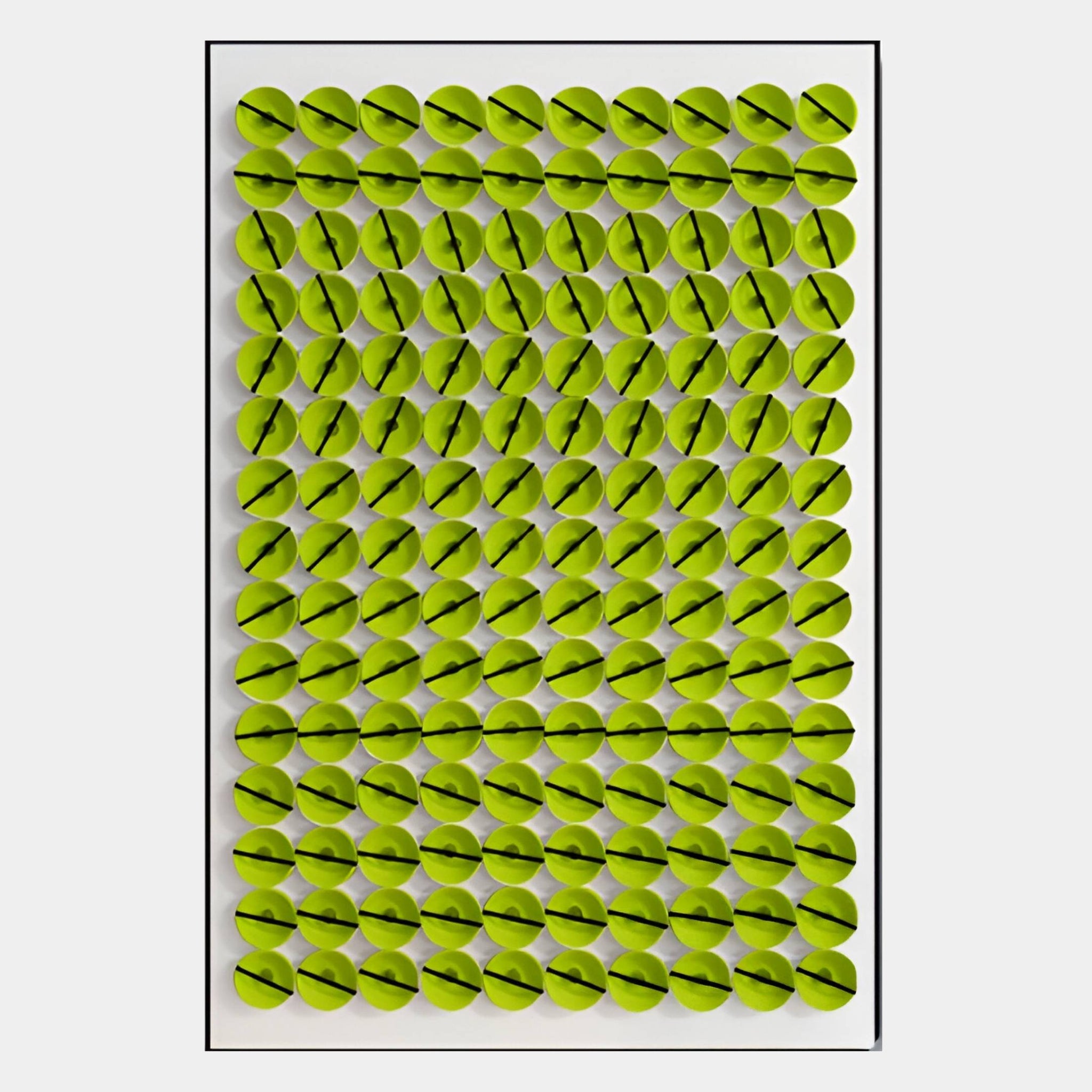 Parella Green Slit Disc Grid Acrylic 3D Wall Art | Bold Design