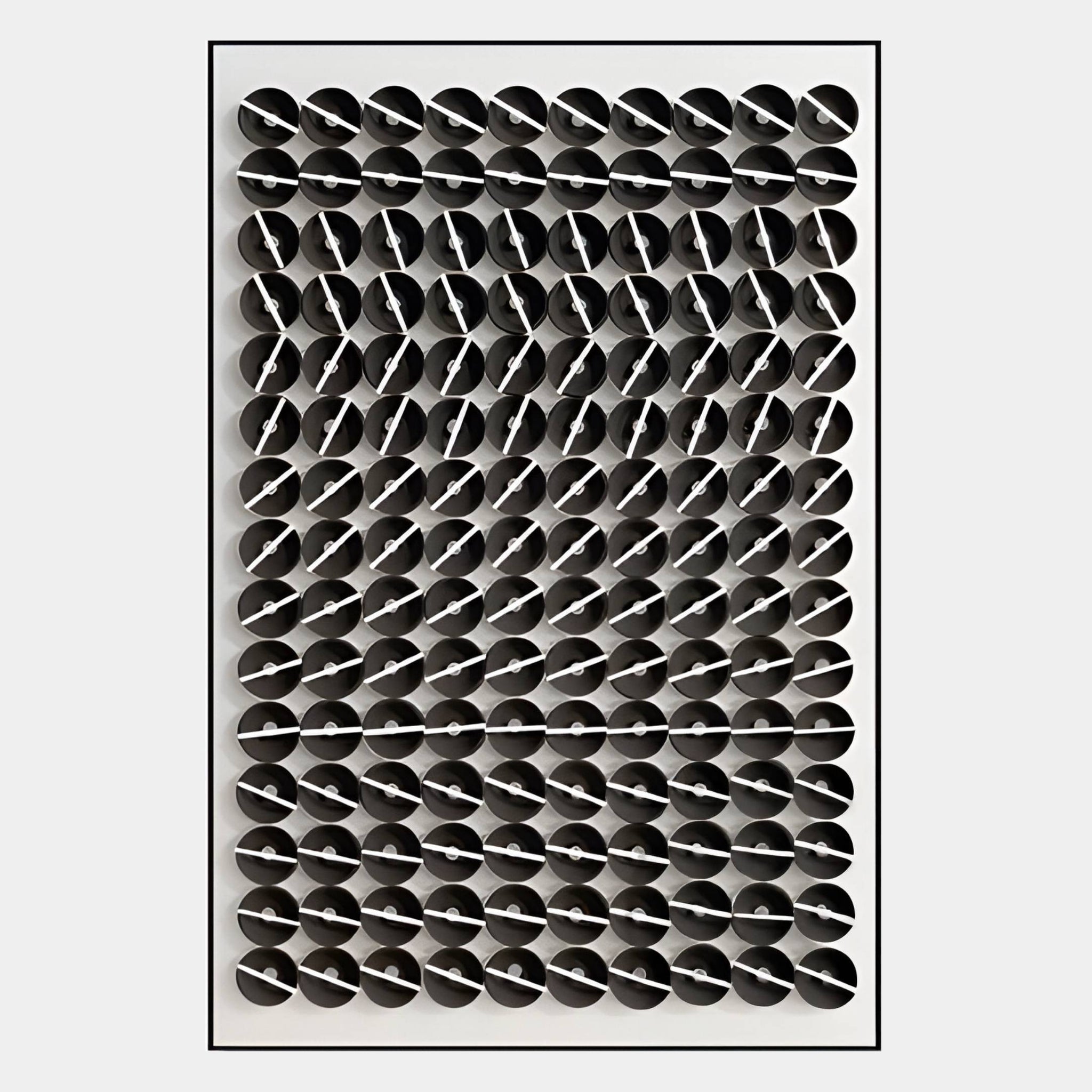 Parella Black Slit Disc Grid Acrylic 3D Wall Art | Modern Geometry
