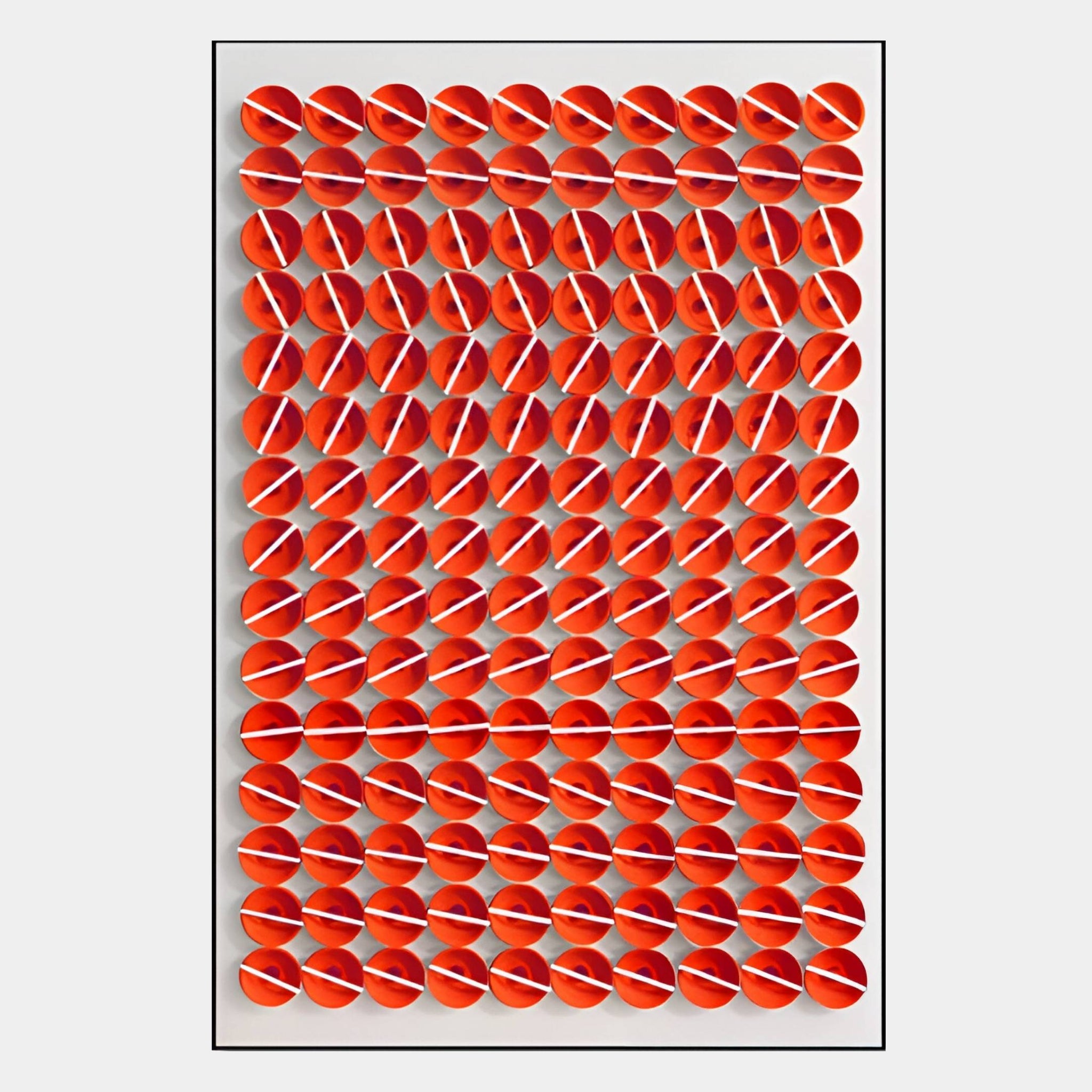 Parella Red Slit Disc Grid Acrylic 3D Wall Art | Grid Design