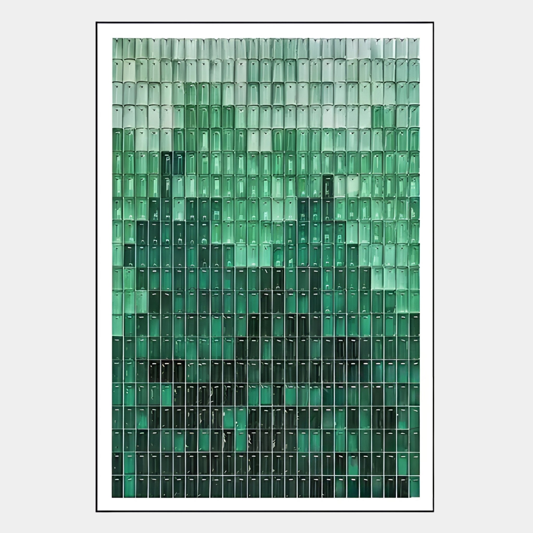 Prism Emerald Fade Framed Acrylic Wall Art | 3D Gradient Piece