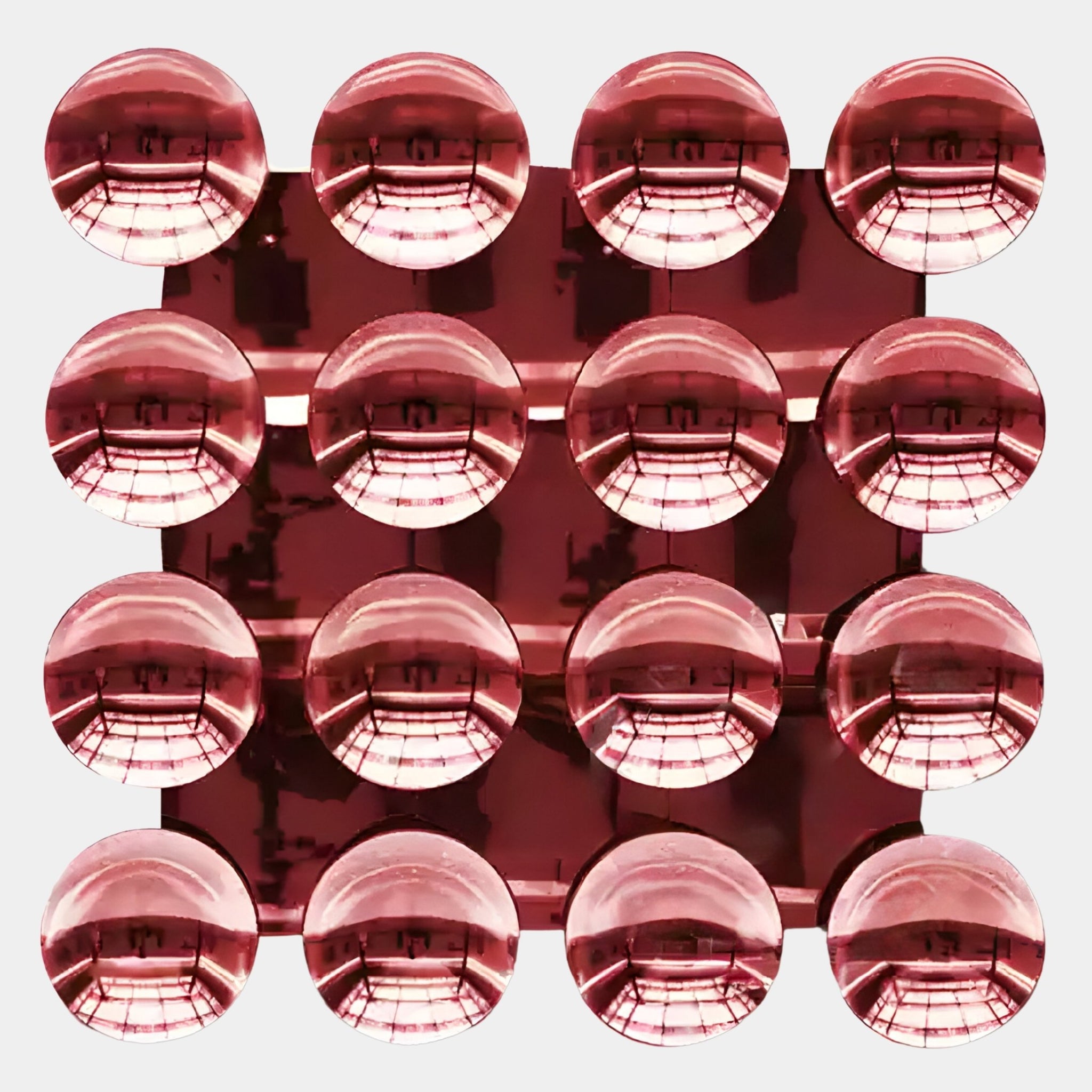 Dome Crimson Red Acrylic 3D Wall Art | Sculptural Wall Feature