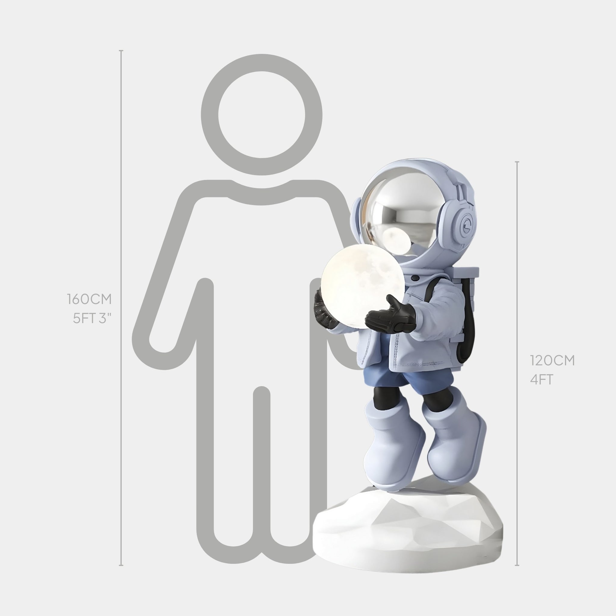 Cosmic Sky Astronaut Hover Sculpture 120cm | Multi-Colour Glow Lamp