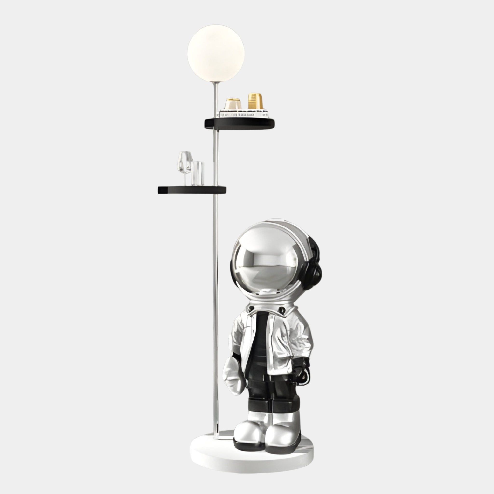 Silver Astronaut Floor Lamp 135cm | Functional Space Décor