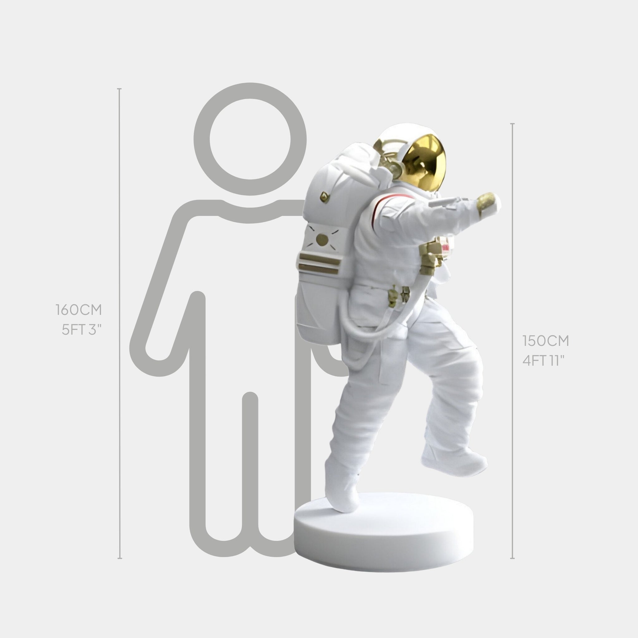 White Space Astronaut Strider Sculpture 150cm | Life-Size Space Décor