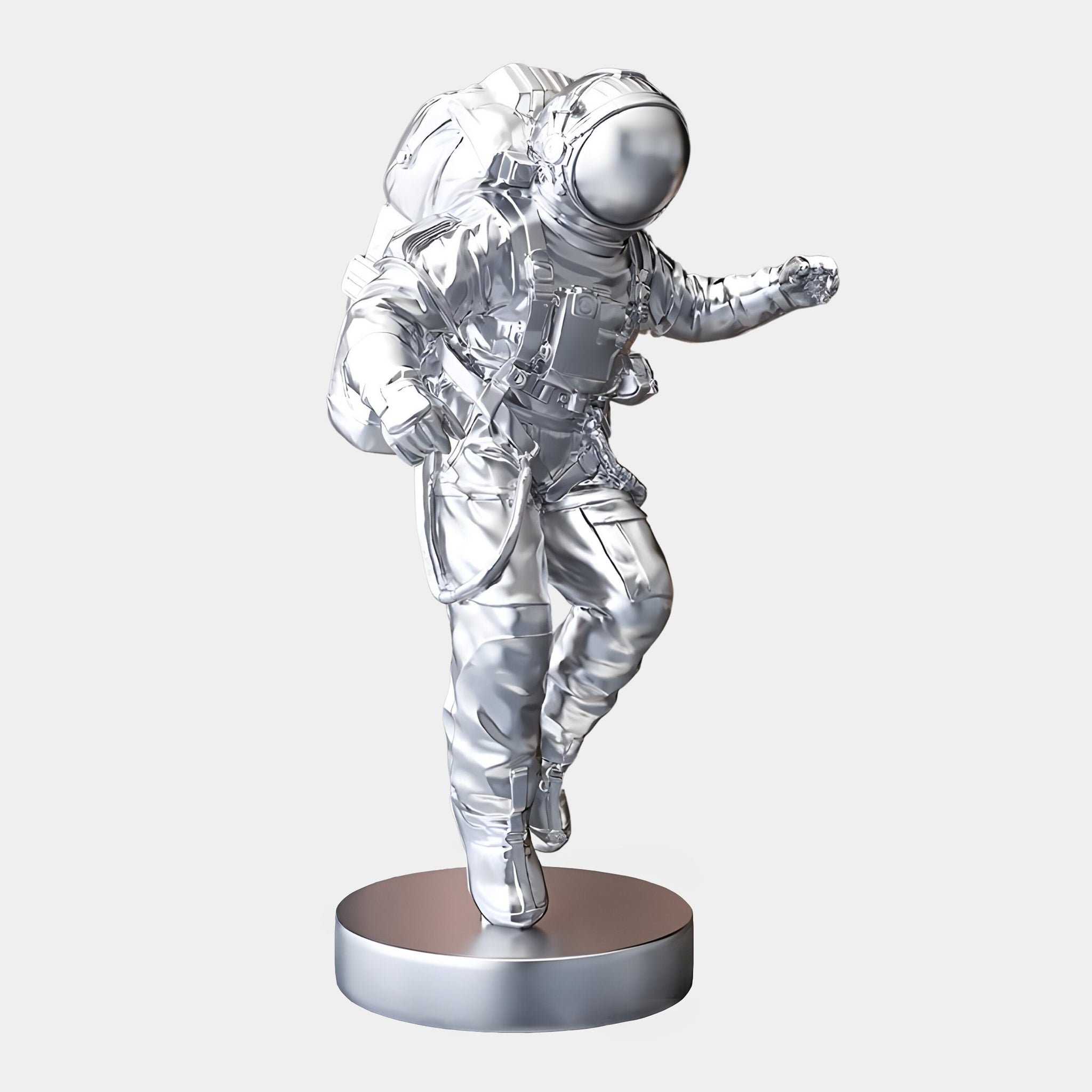 Cosmic Chrome Astronaut Sculpture 85cm | Futuristic Space Décor
