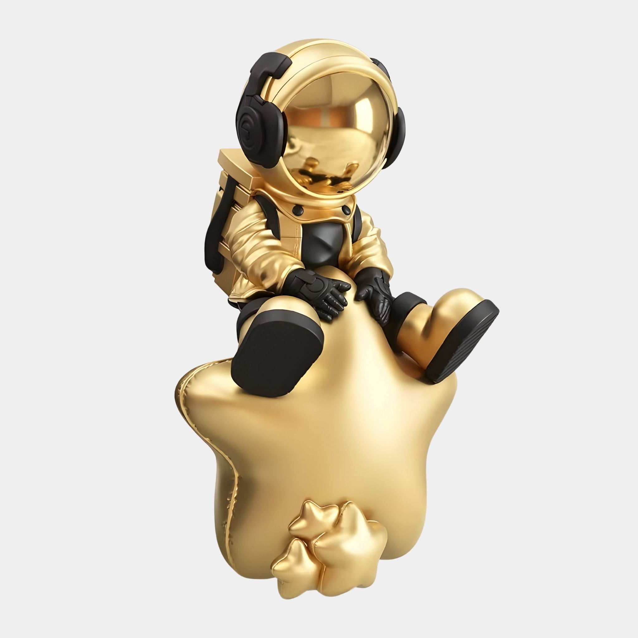 Celestial Gold Astronaut On Star 90cm | Giant Sculptures