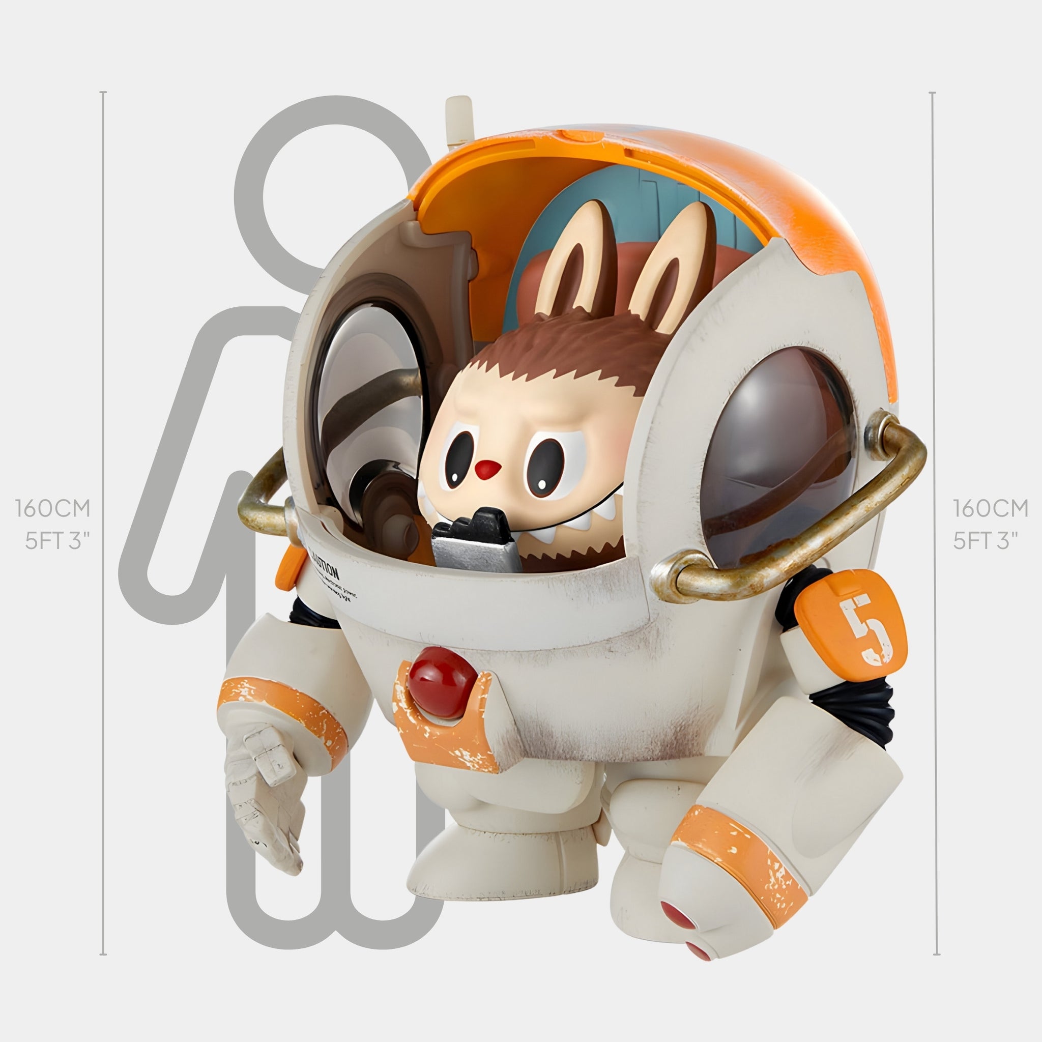 Seabound Labubu Mecha Sculpture 160cm | Large Fiberglass Art