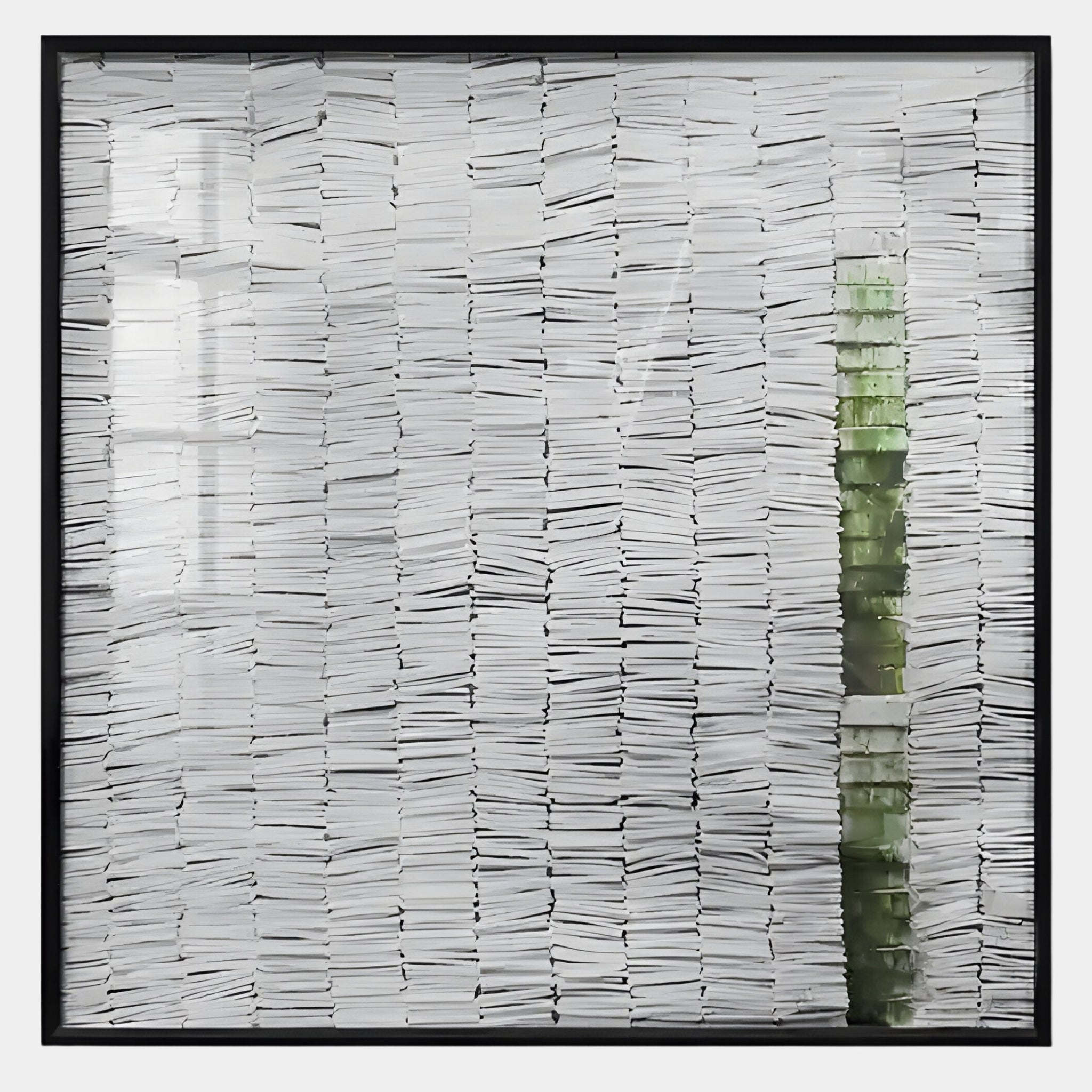 Tracery V Green & White Textured Paper Wall Art | Minimalist Design