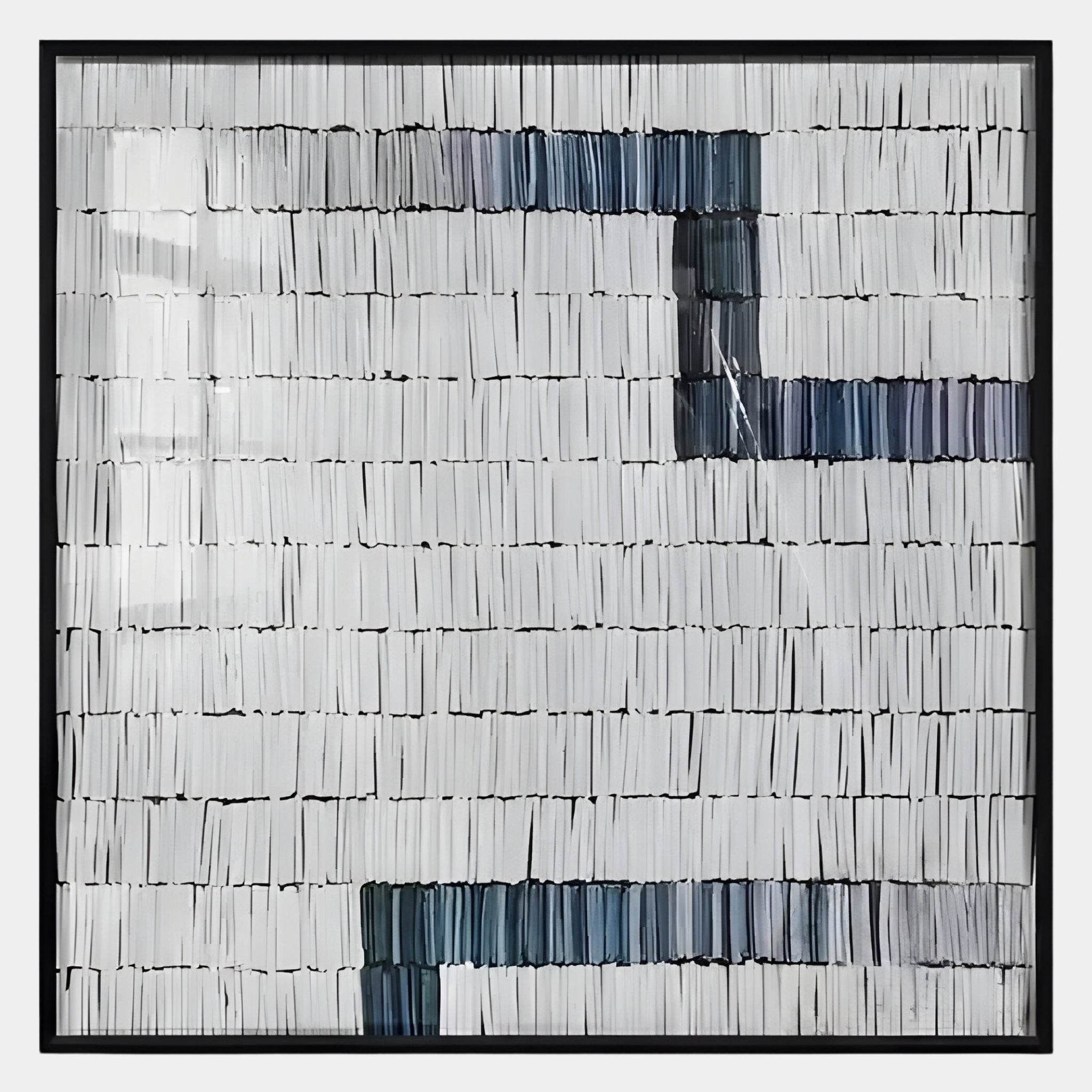 Tracery IV Blue & White Textured Paper Wall Art | Contemporary Design