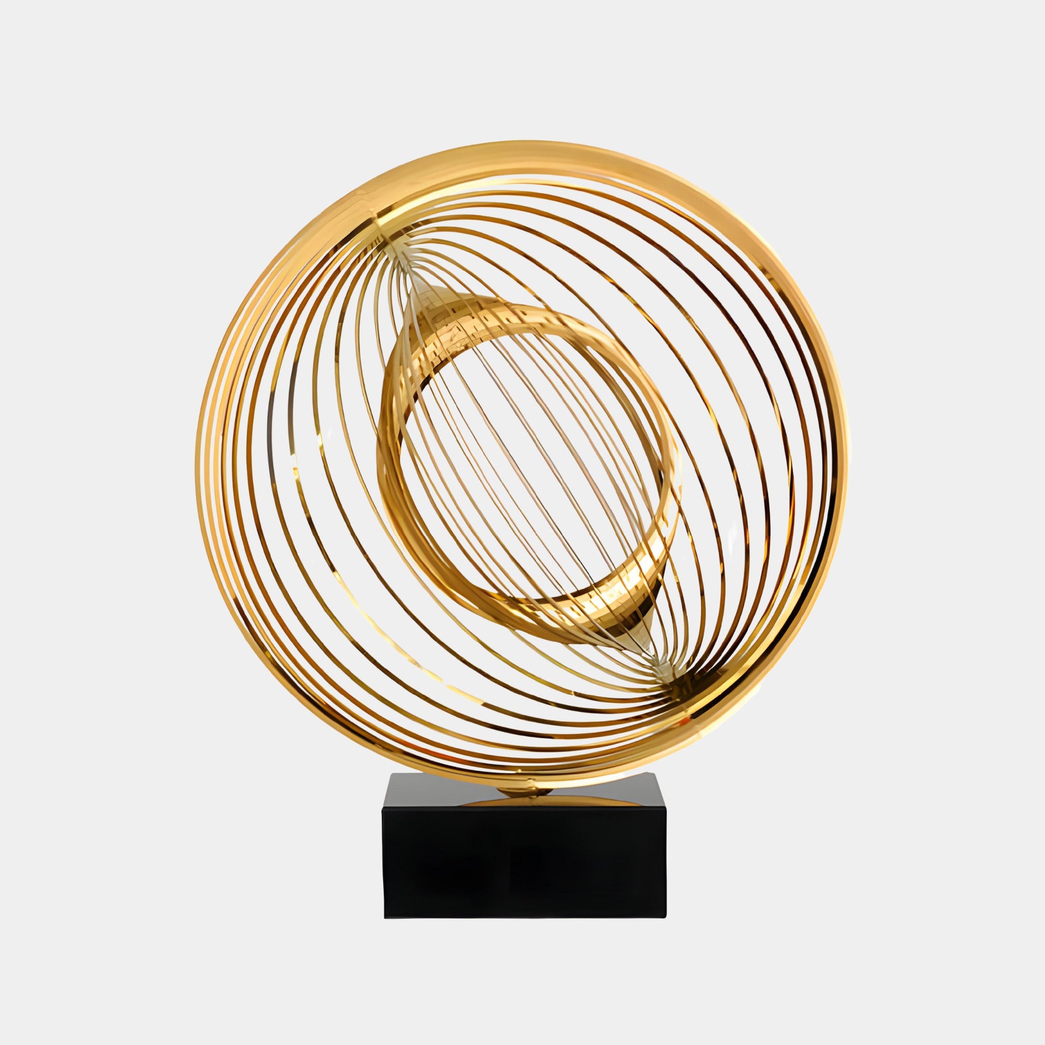 Infinite Sphere Gold Sculpture | Modern Stainless Steel Art