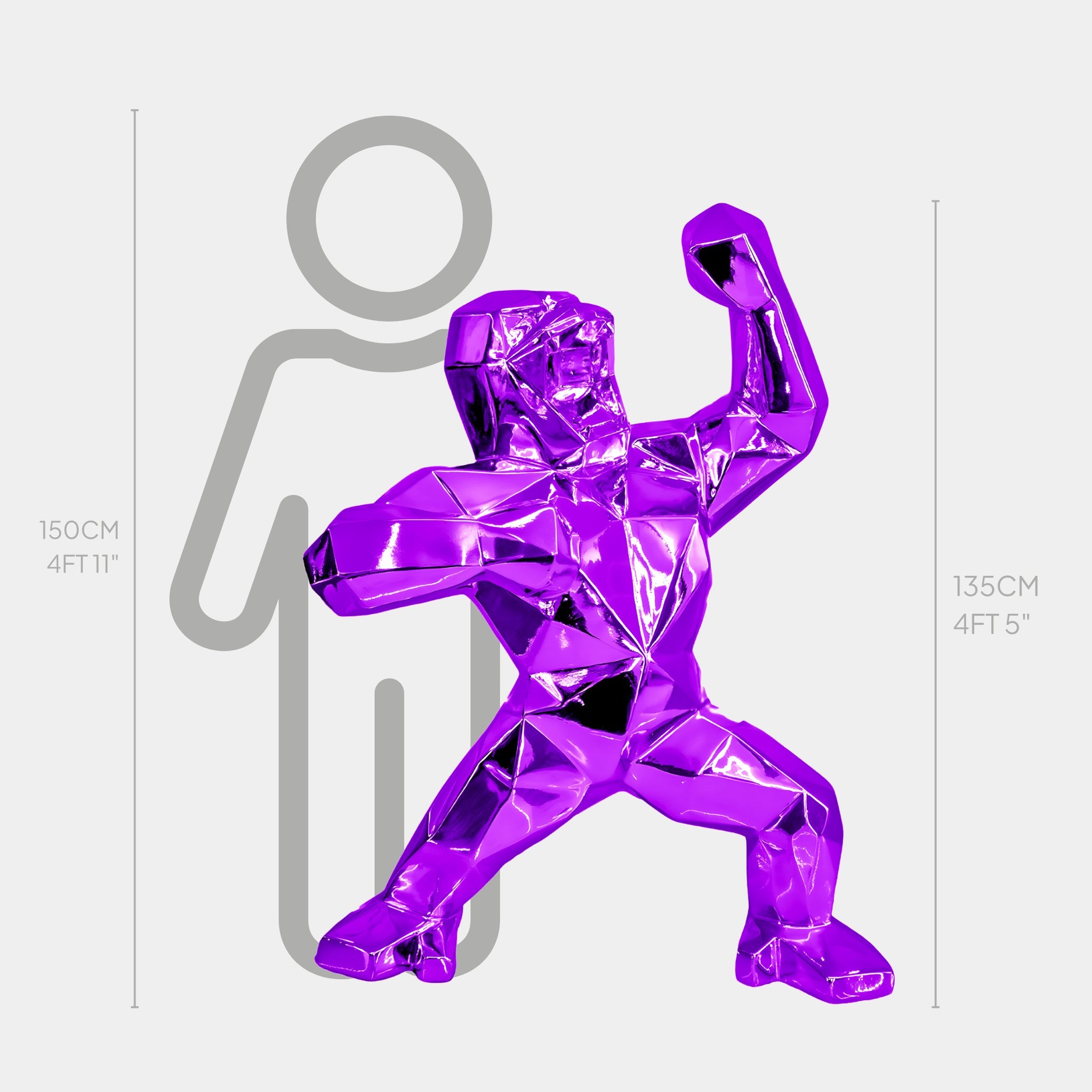 Phantom Purple Gorilla Sculpture - 135cm | Bold Indoor Art