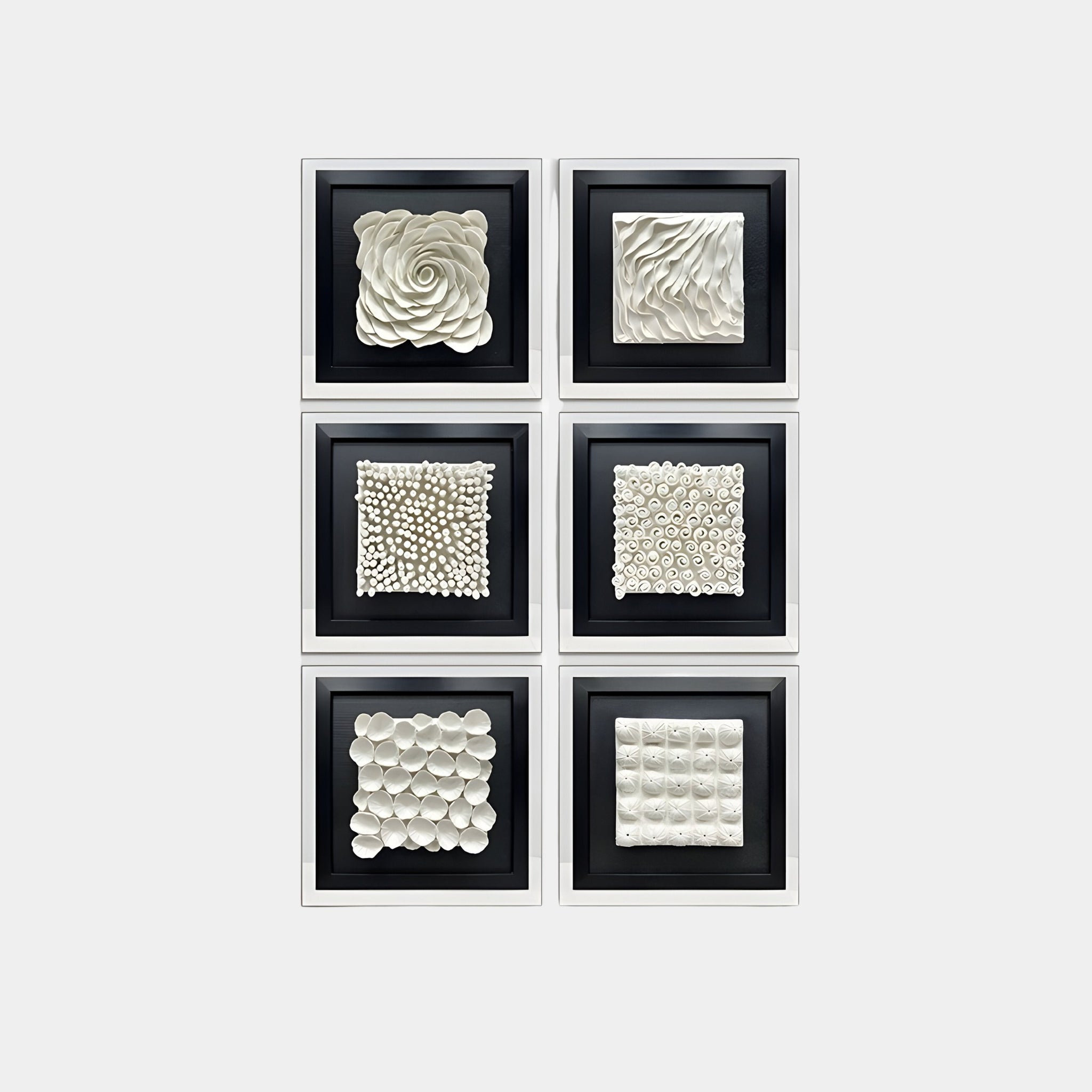 Harmonia Set of 6 3D Ceramic Wall Sculptures | Modern Art