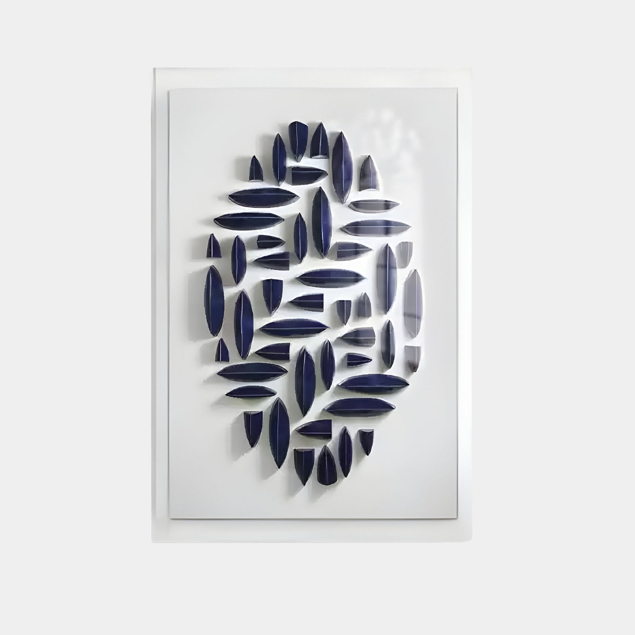 Elysian 3D Ceramic Wall Art | Rhythmic Navy Blue Artwork