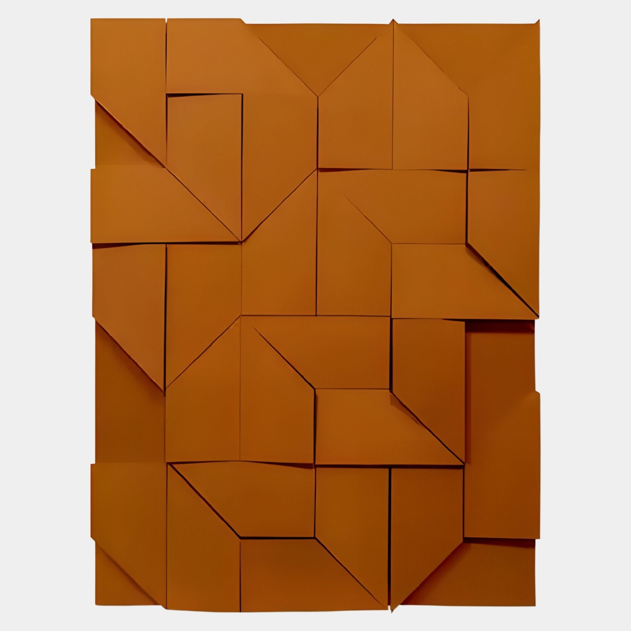 Prisma Orange Geometric 3D Metal Wall Art | Giant Sculptures