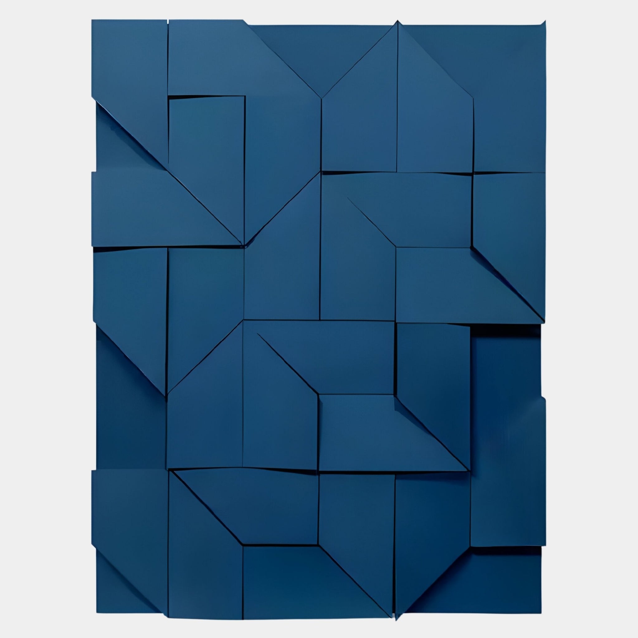 Prisma Blue Geometric Panel 3D Wall Art | Giant Sculptures