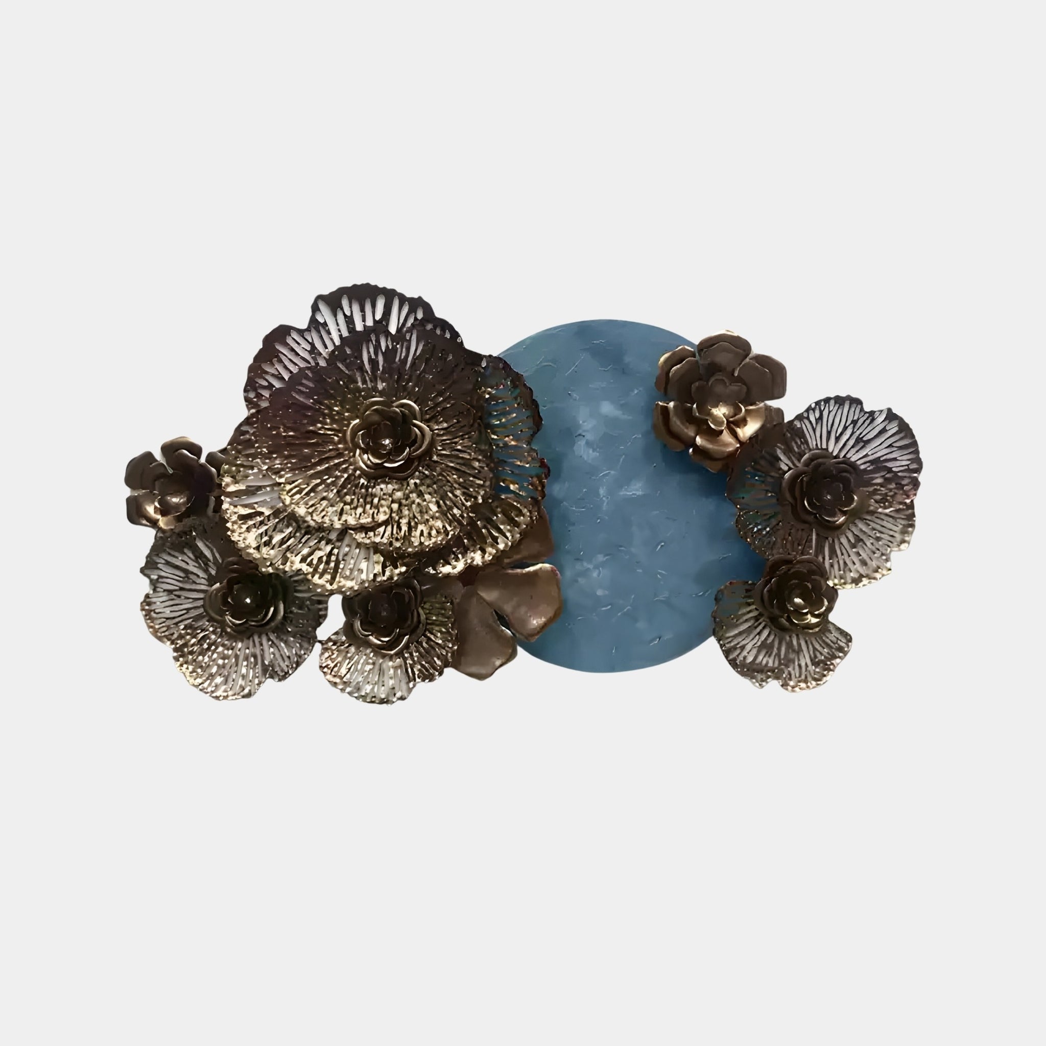 Luminis Bloom Blue Floral Metal Wall Art | Handcrafted Elegance