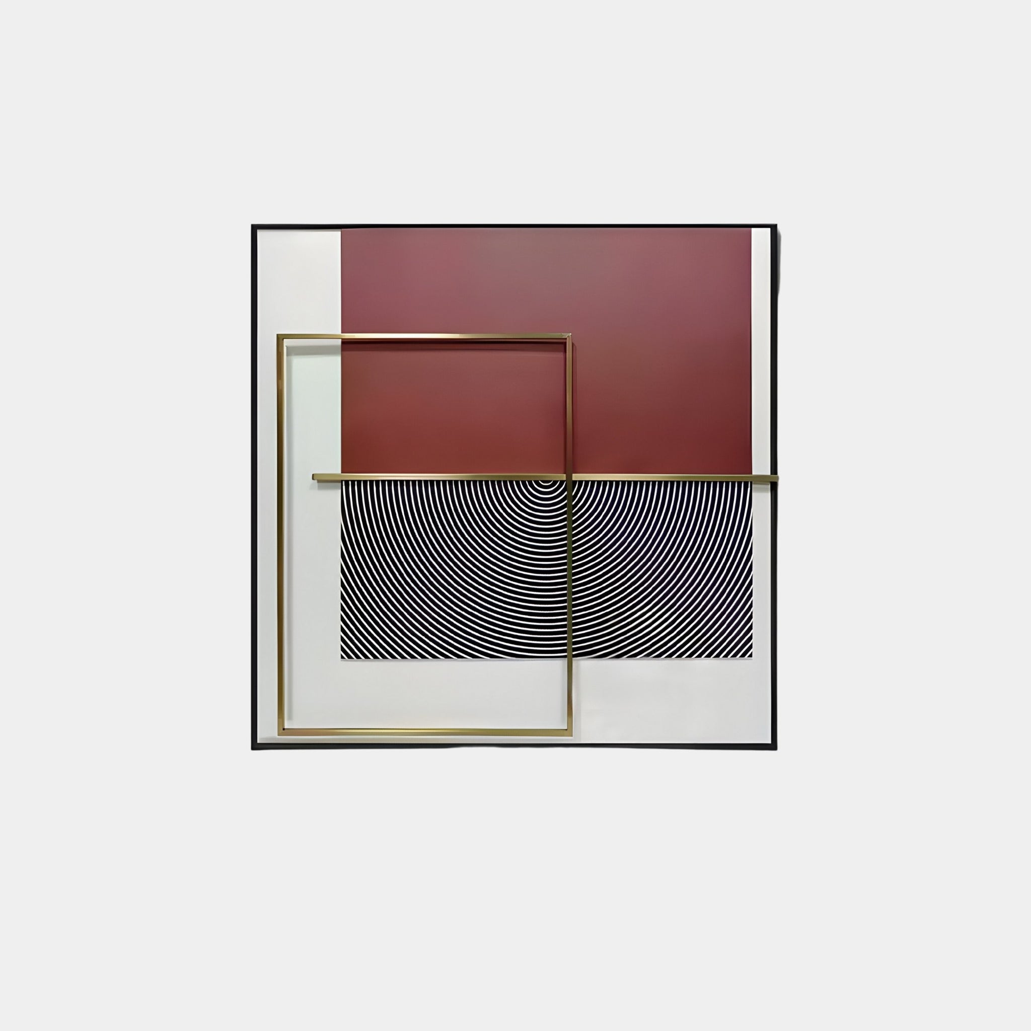 Optique Spiral Black & Red Square Wall Art | Modern Geometric Décor