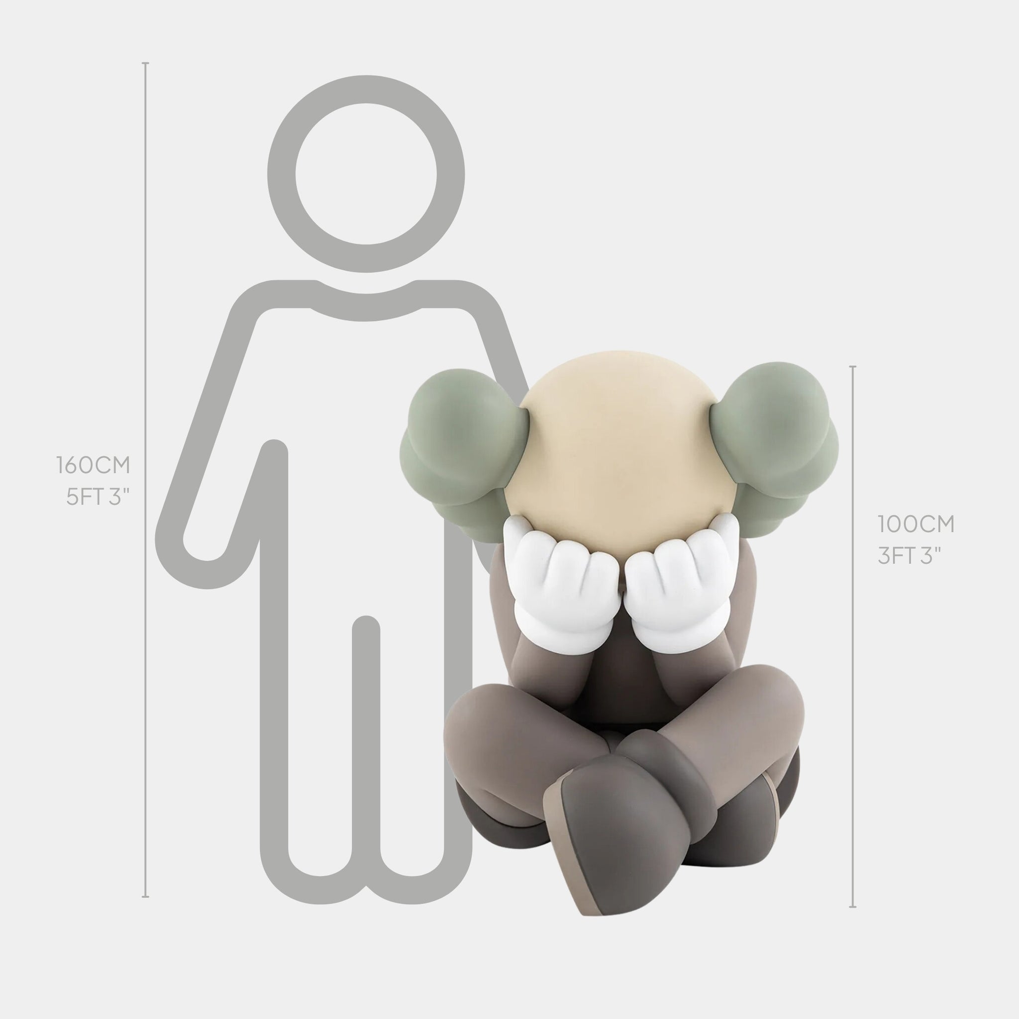 Hazelnut Brown Iconify Sorrow Sculpture - 92cm | Quiet Anguish