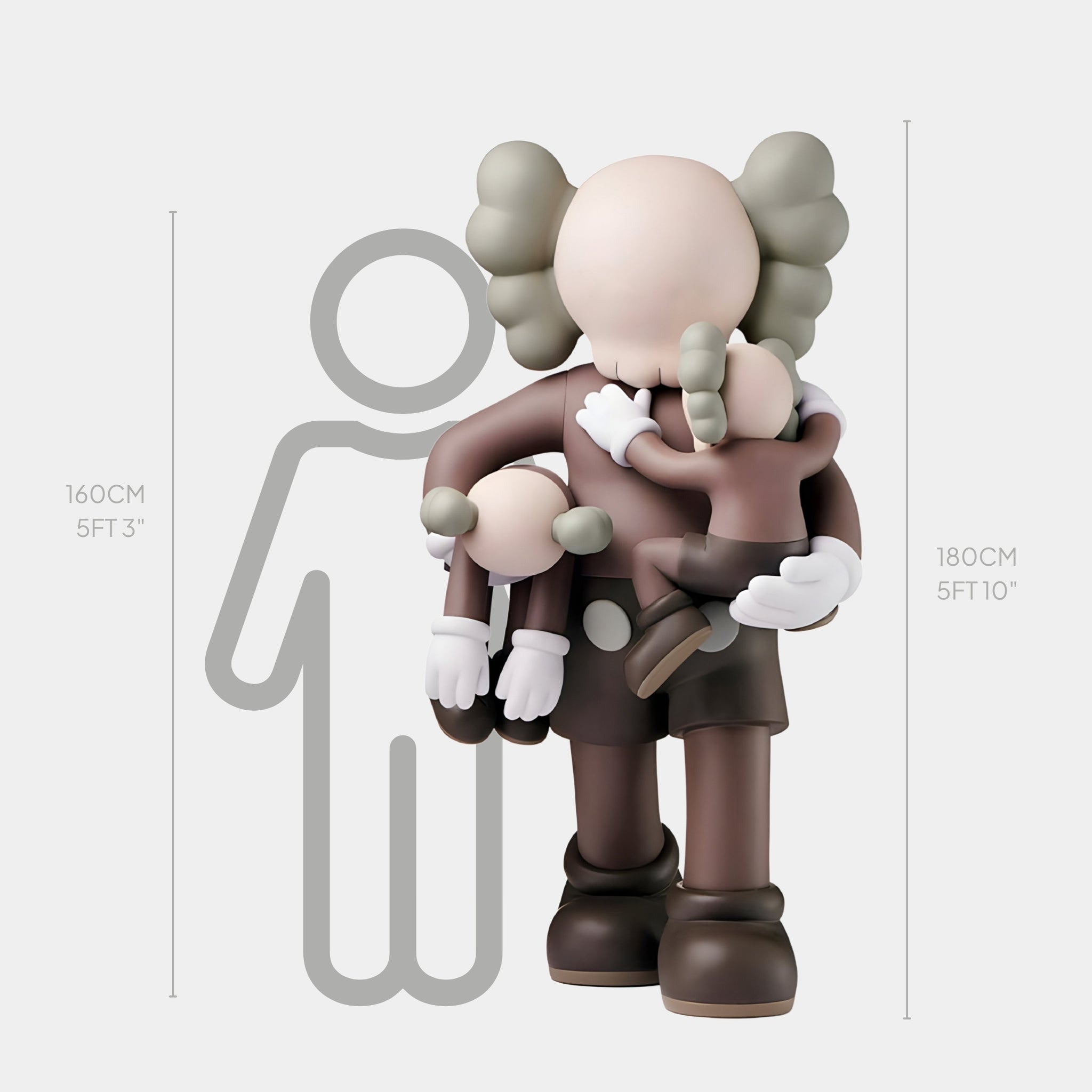 Hazelnut Brown Iconify Family Sculpture - 180cm | Warm Togetherness