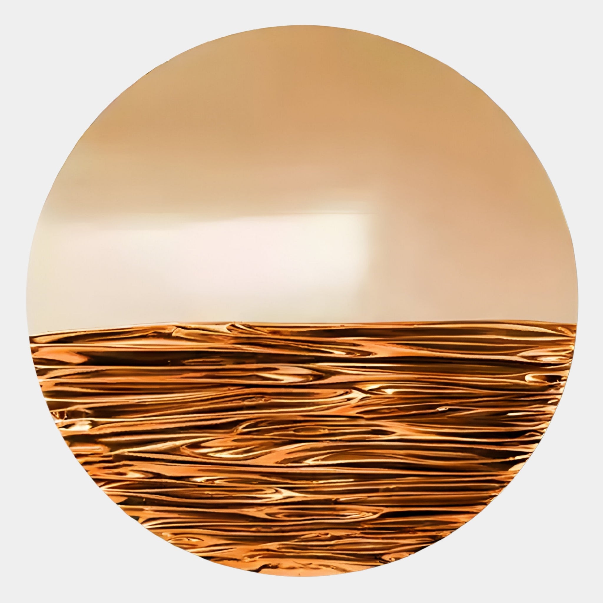 Solvair Ember & Bronze Ripple 3D Wall Art | Round Leather Mural