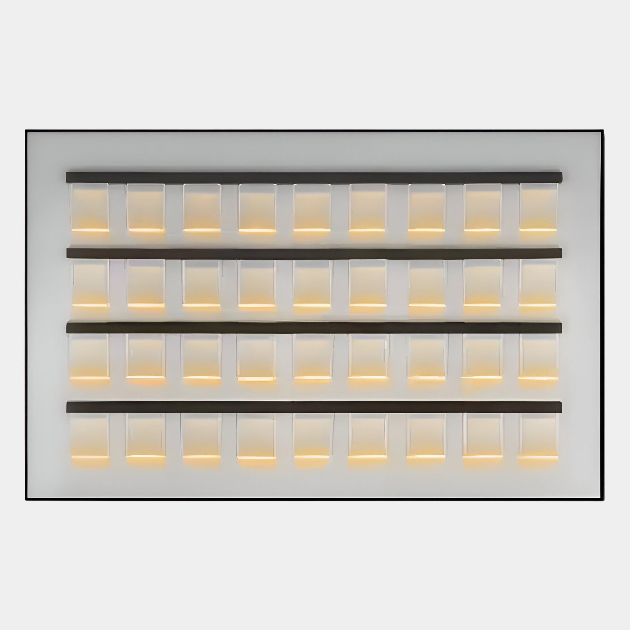 Zenith White 3D Horizontal LED Wall Art | Stylish Layered Design