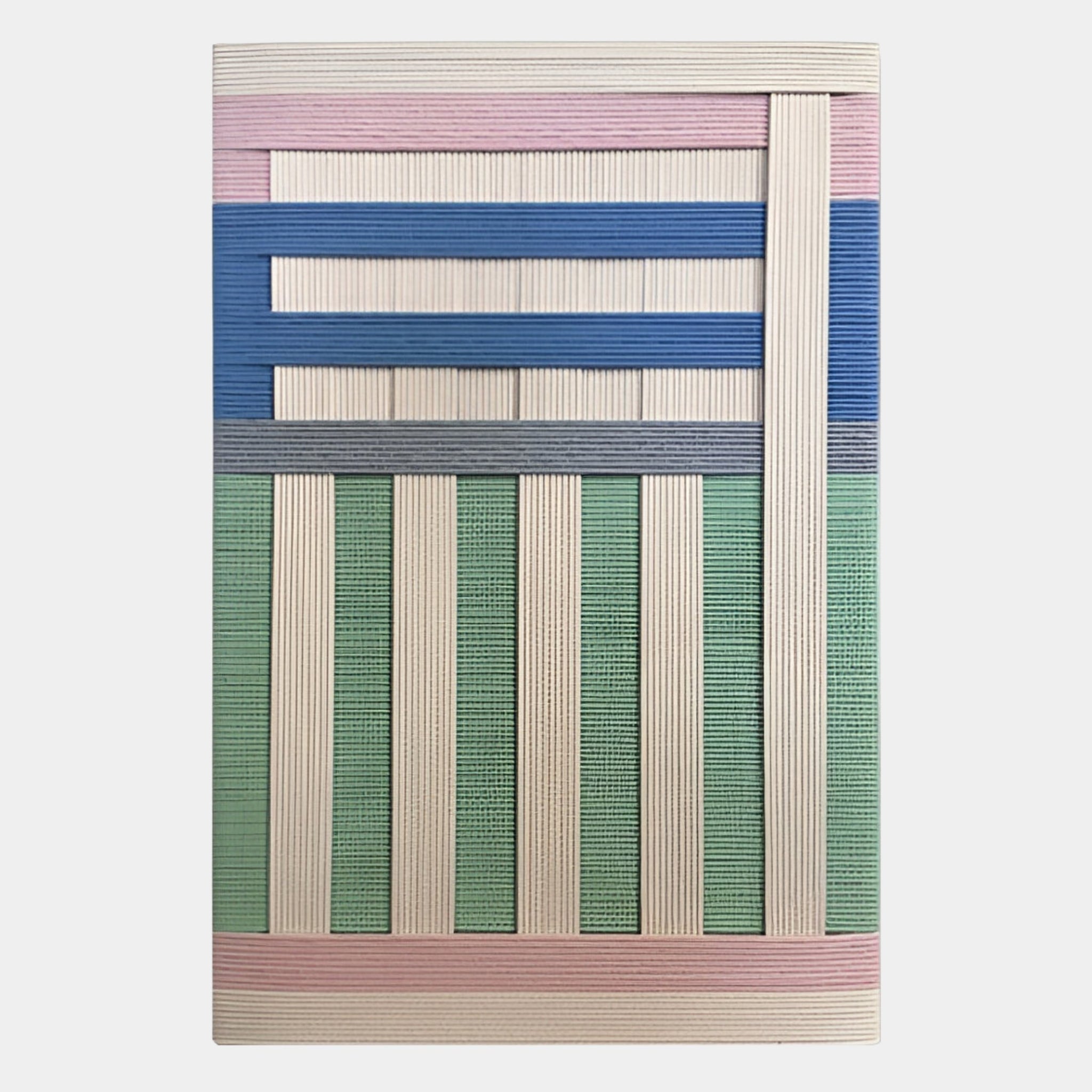 Tessella Pastel Multi Interwoven Yarn 3D Wall Art | Textured Geometric