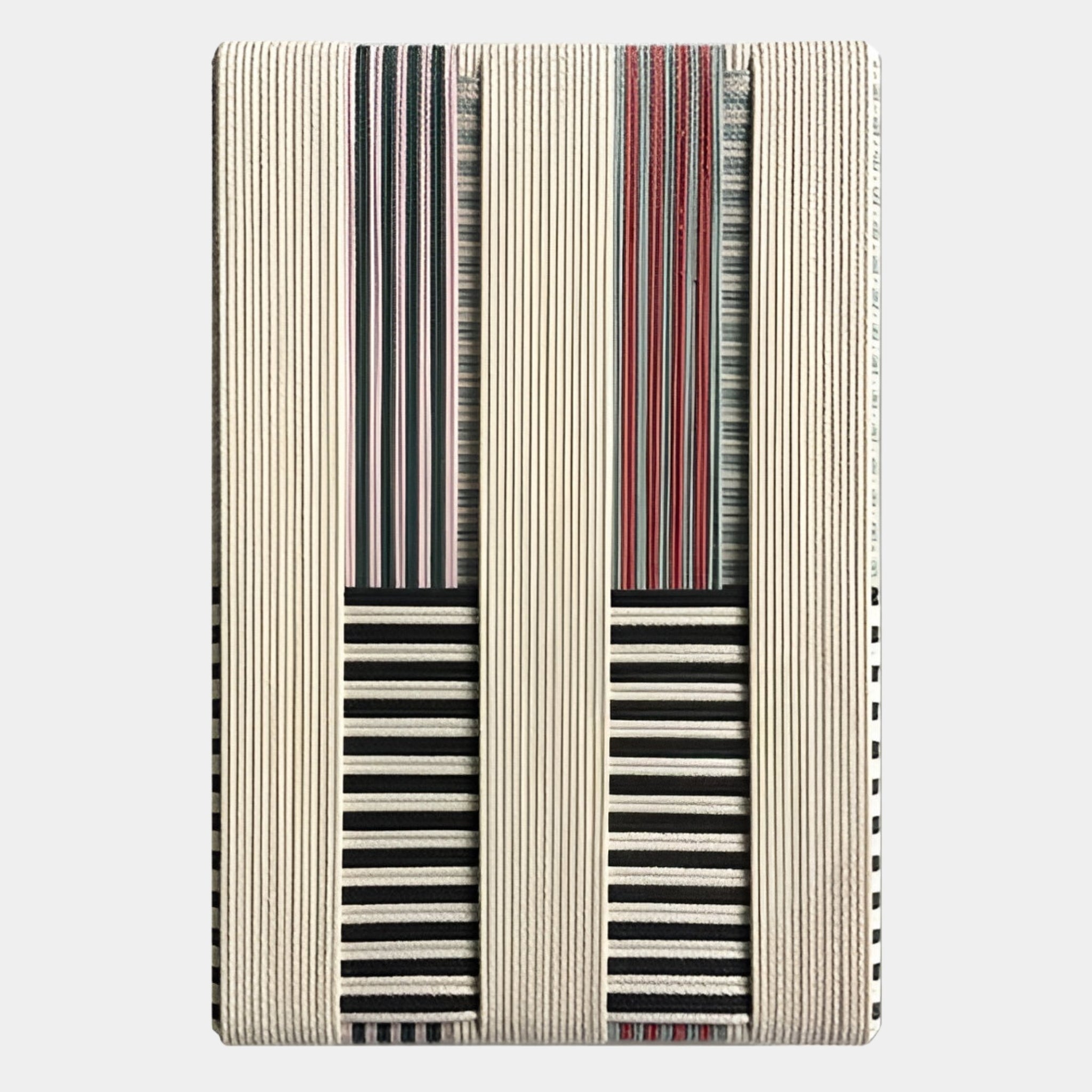 Tessella Black & Carmine Yarn Wall Art | Interwoven Textile Piece