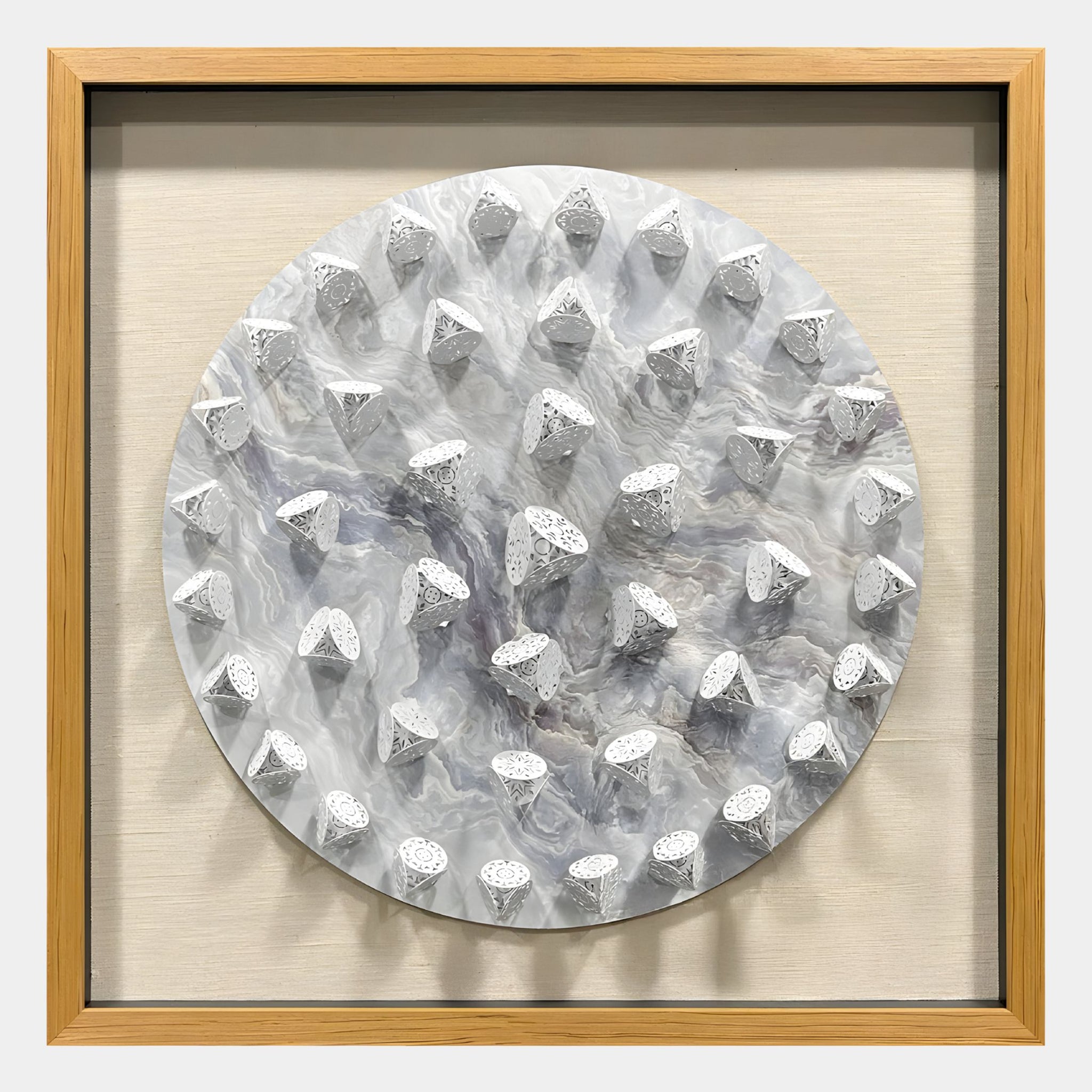 Steelune Silver Metal Disc Spike Wall Art | 3D Design