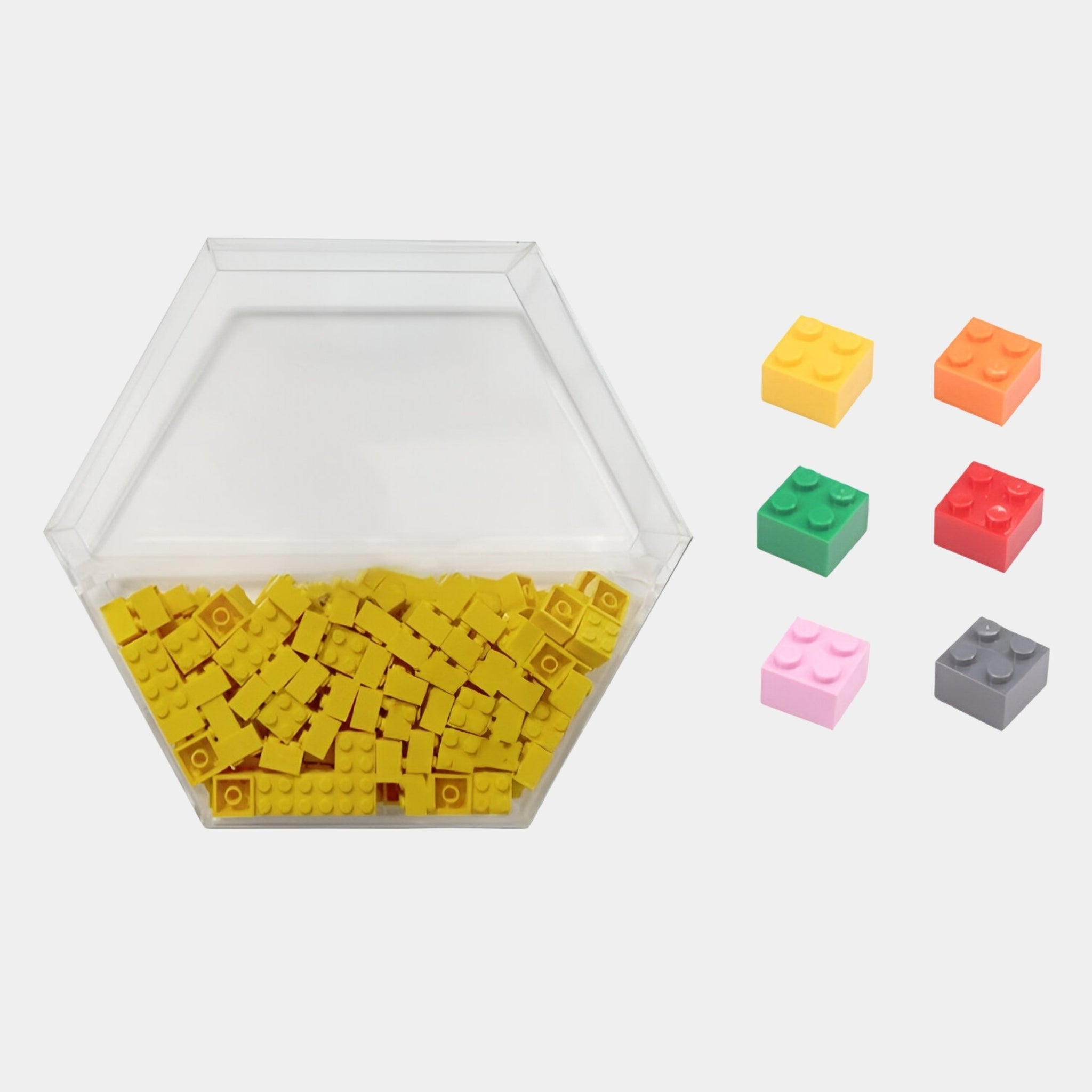 Blockform Hexagonal Capsule Acrylic 3D Wall Art | Lego-Inspired Decor