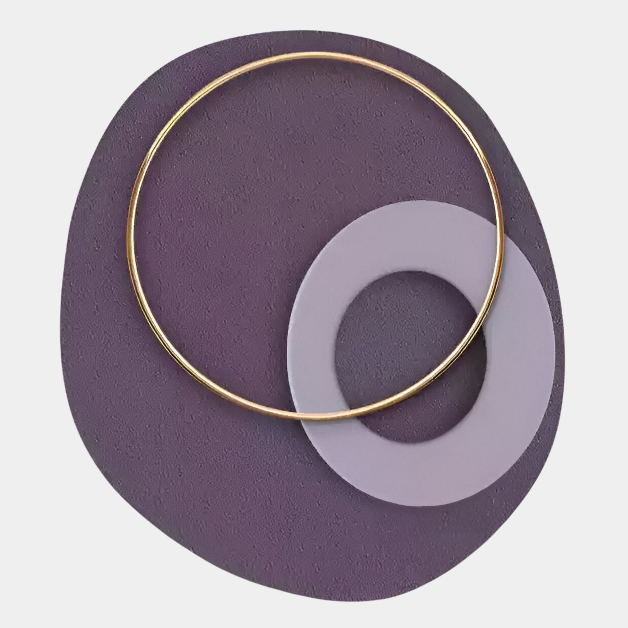 Orbien Plum & Gold Ring Sandstone Mural Wall Art | Modern Elegance
