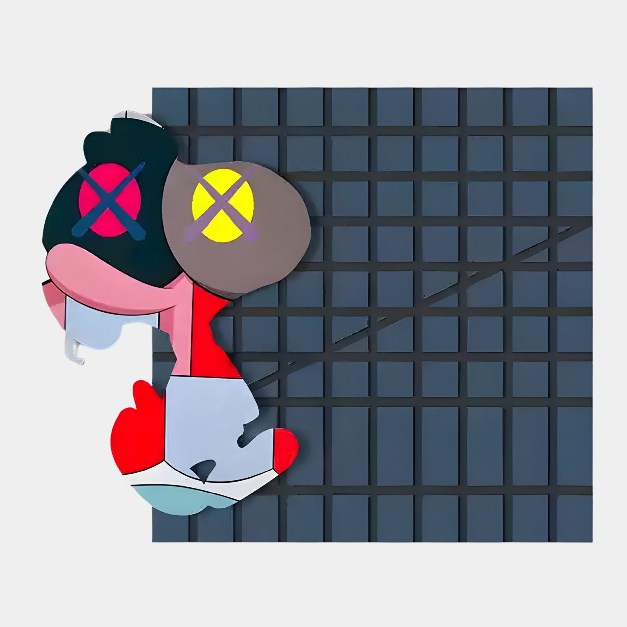 Snoopy Gridz Neon Stroll Night 3D Wall Art | Sculptural Pop Panel