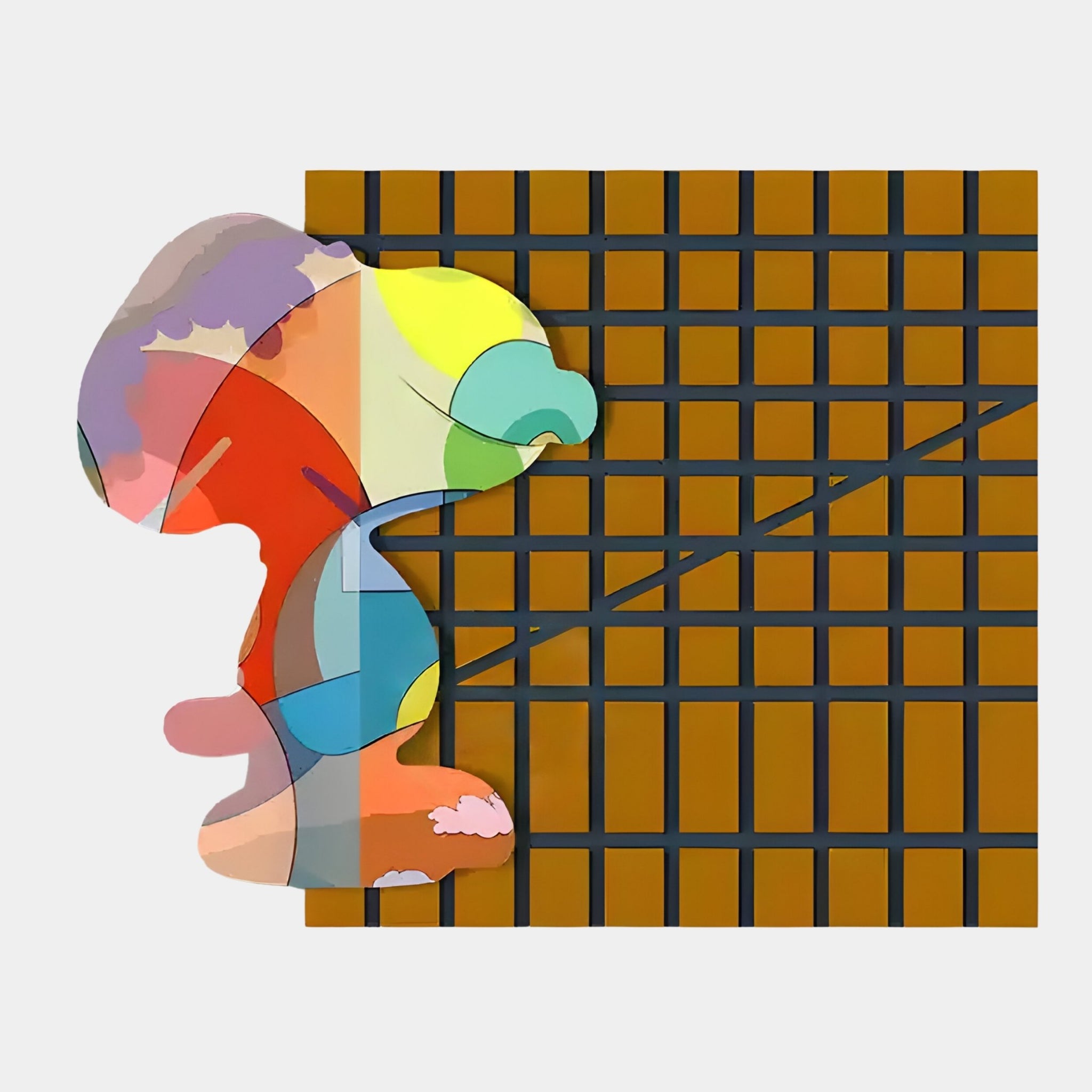 Snoopy Gridz Aurora March Amber 3D Wall Art | Sculptural Pop Accent