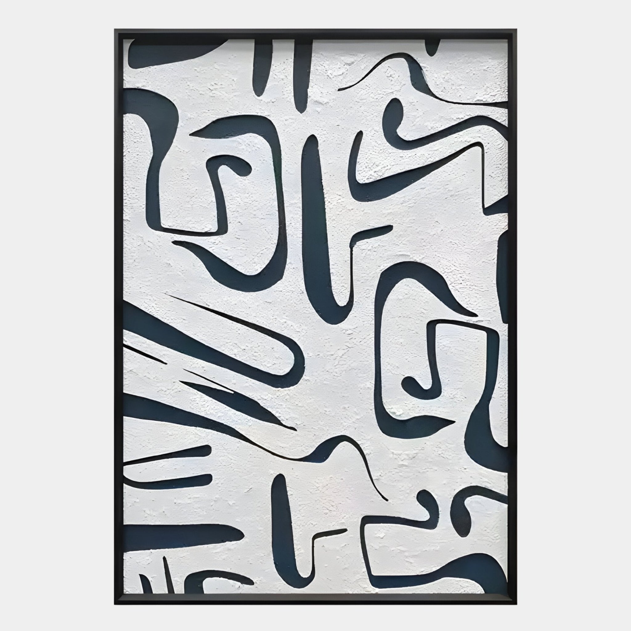 Dunari Midnight Trace III 3D Carving Wall Art | Abstract Relief Panel