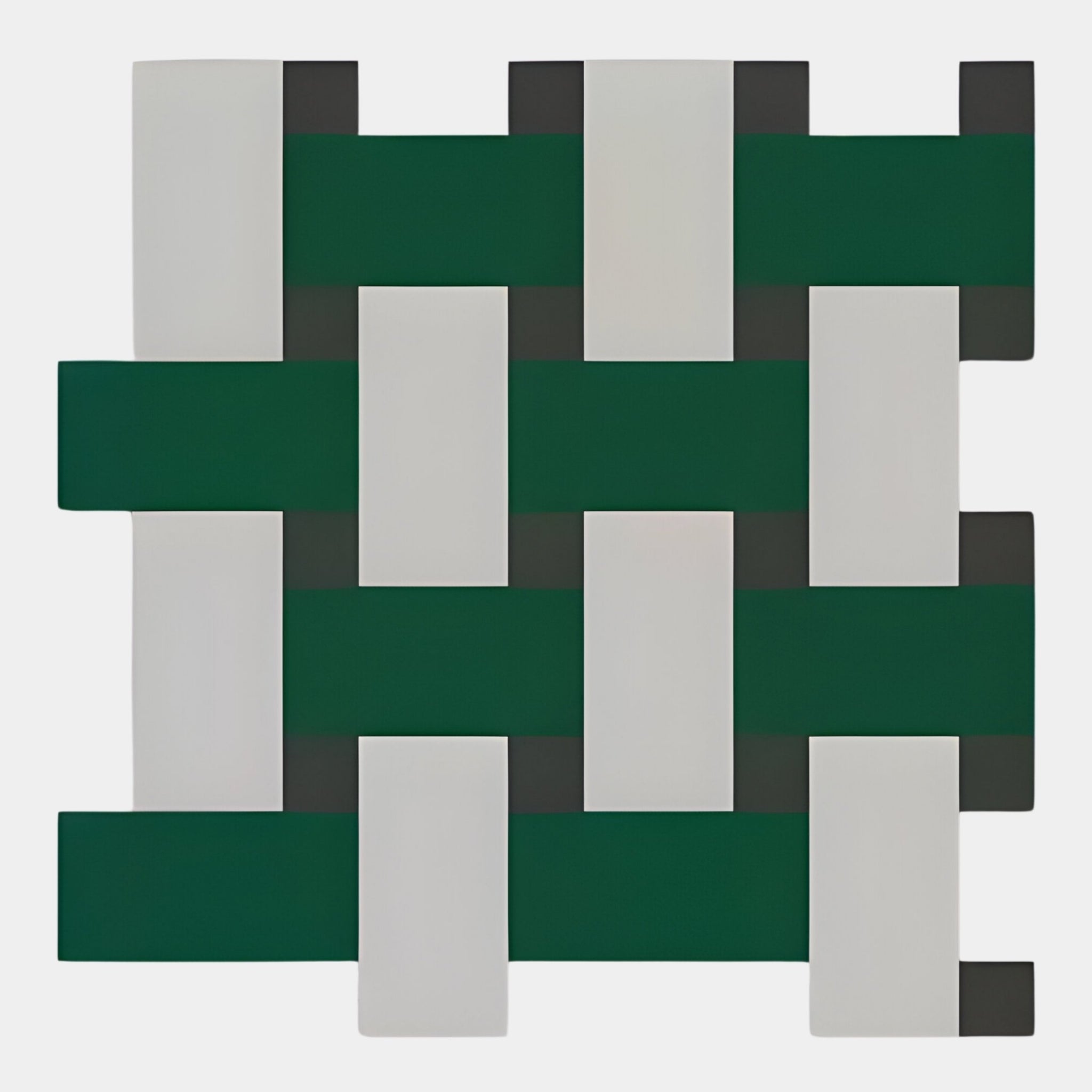 Tressel Interlock Green Oil Painting 3D Wall Art | Minimalist Decor