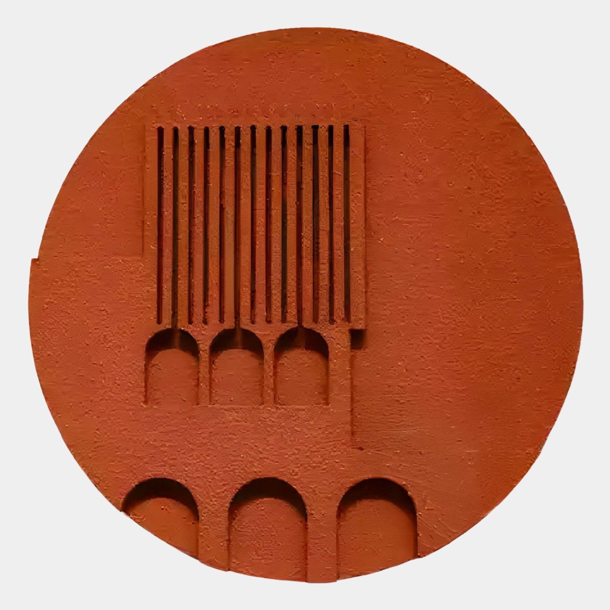 Arcuza Terracotta I 3D Wall Art | Circular Architectural Relief
