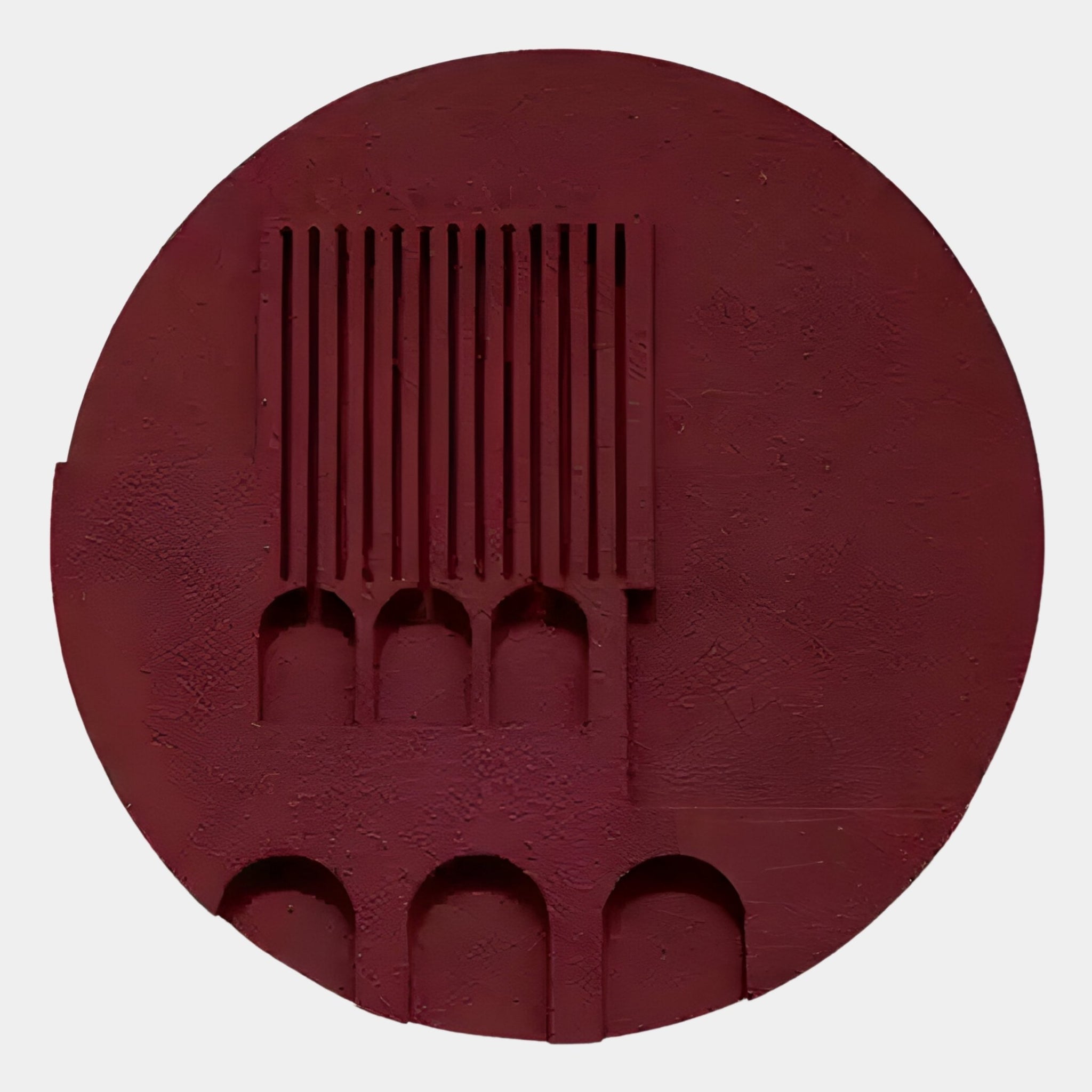 Arcuza Burgundy I 3D Relief Wall Art | Sculptural Architectural Accent