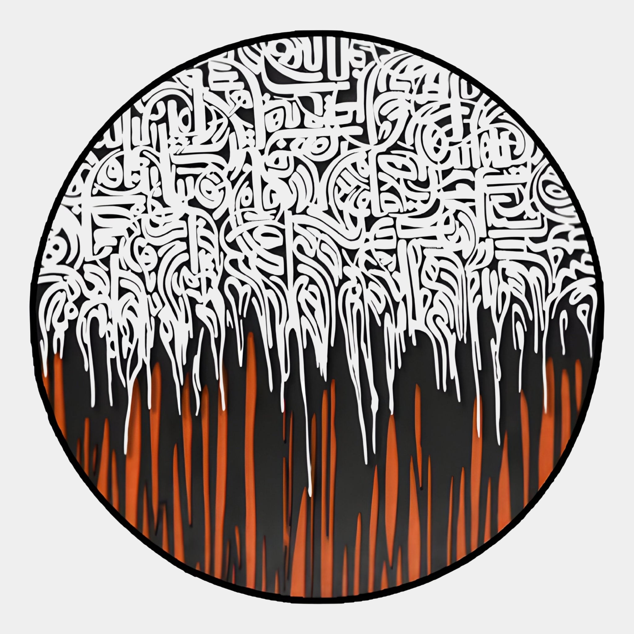 Reverie Flame Drip Round 3D Relief Wall Art | Sculptural Panel