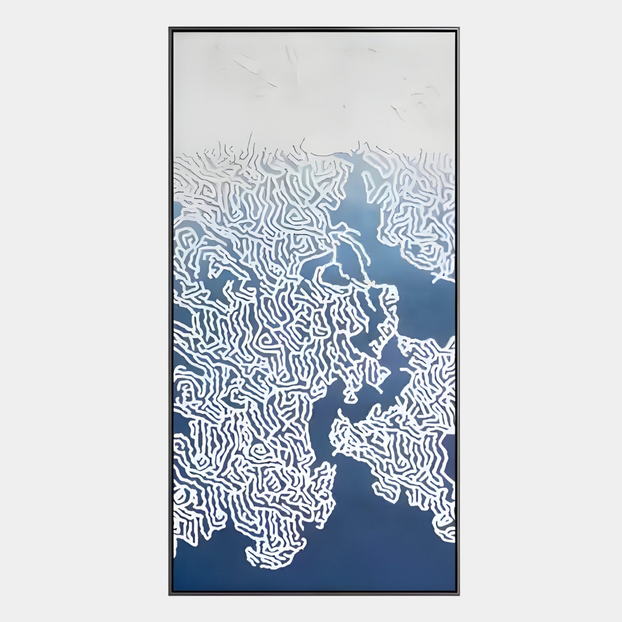Navara Blue Tides 3D Carving Wall Art | Giant Sculptures