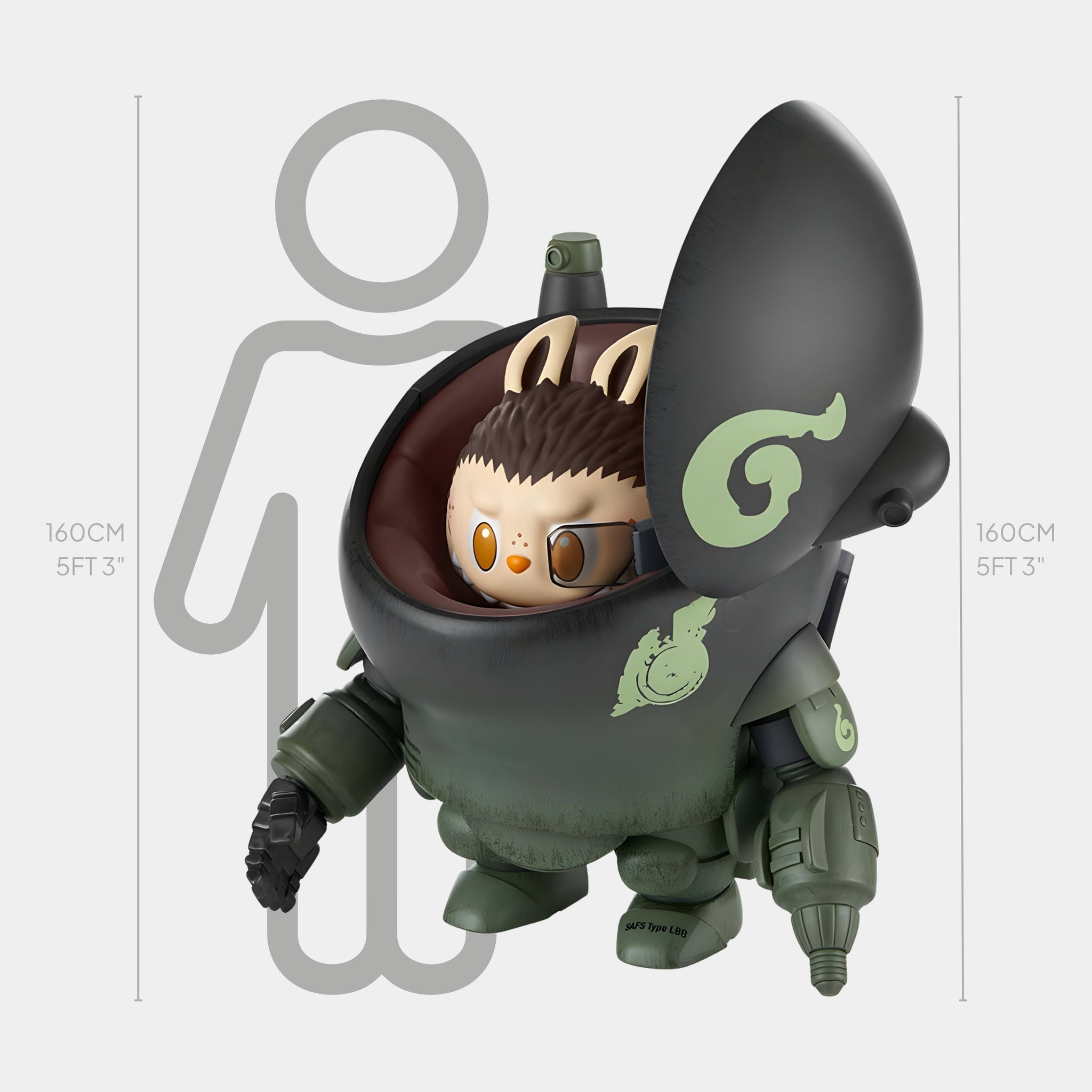 Darksteel Labubu Mecha Sculpture 160cm | Oversized Sci-Fi Collectible