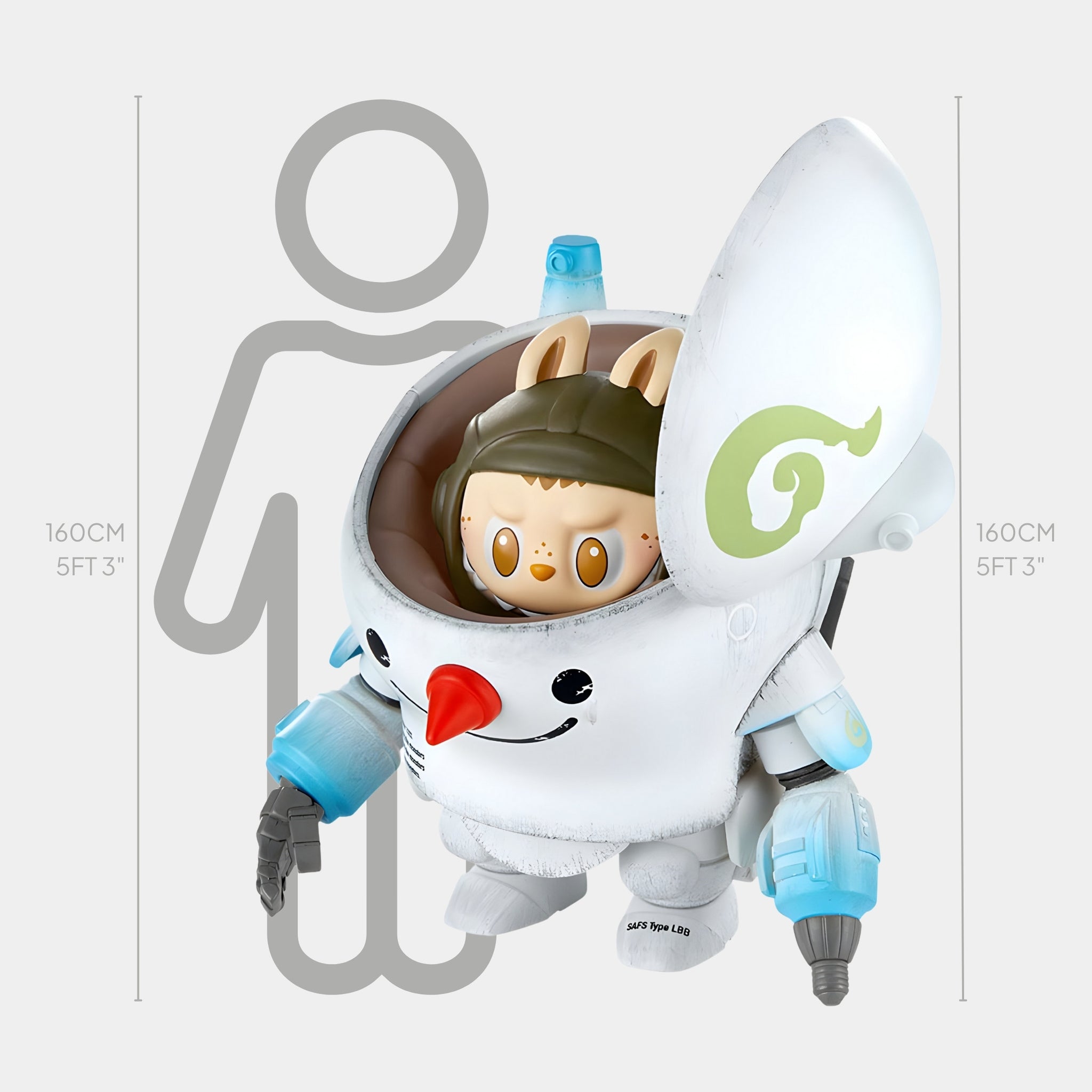 Snowman Labubu Mecha Sculpture 160cm | Giant Indoor Display