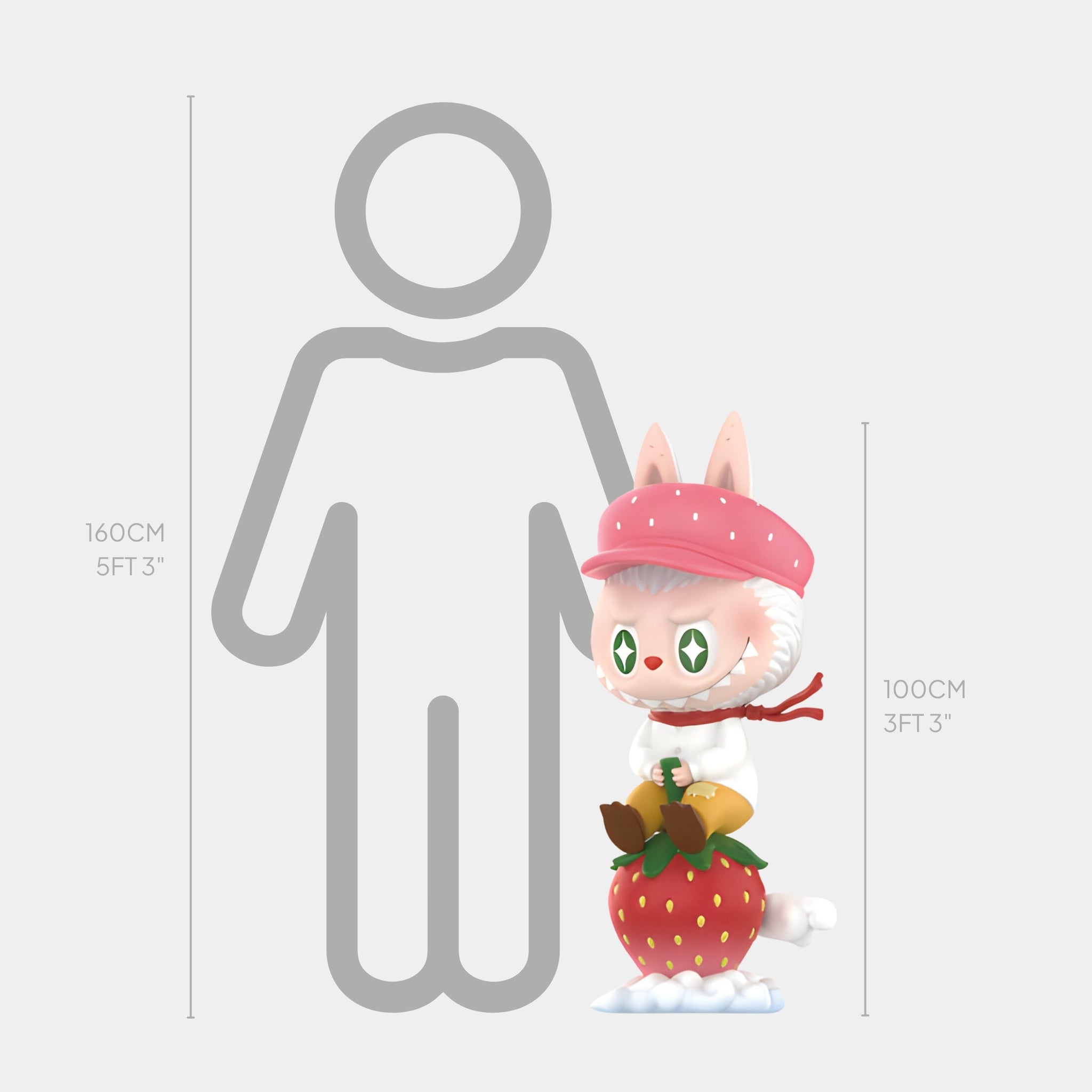 Strawberry Fruit Labubu Sculpture | 100cm Indoor Centrepiece