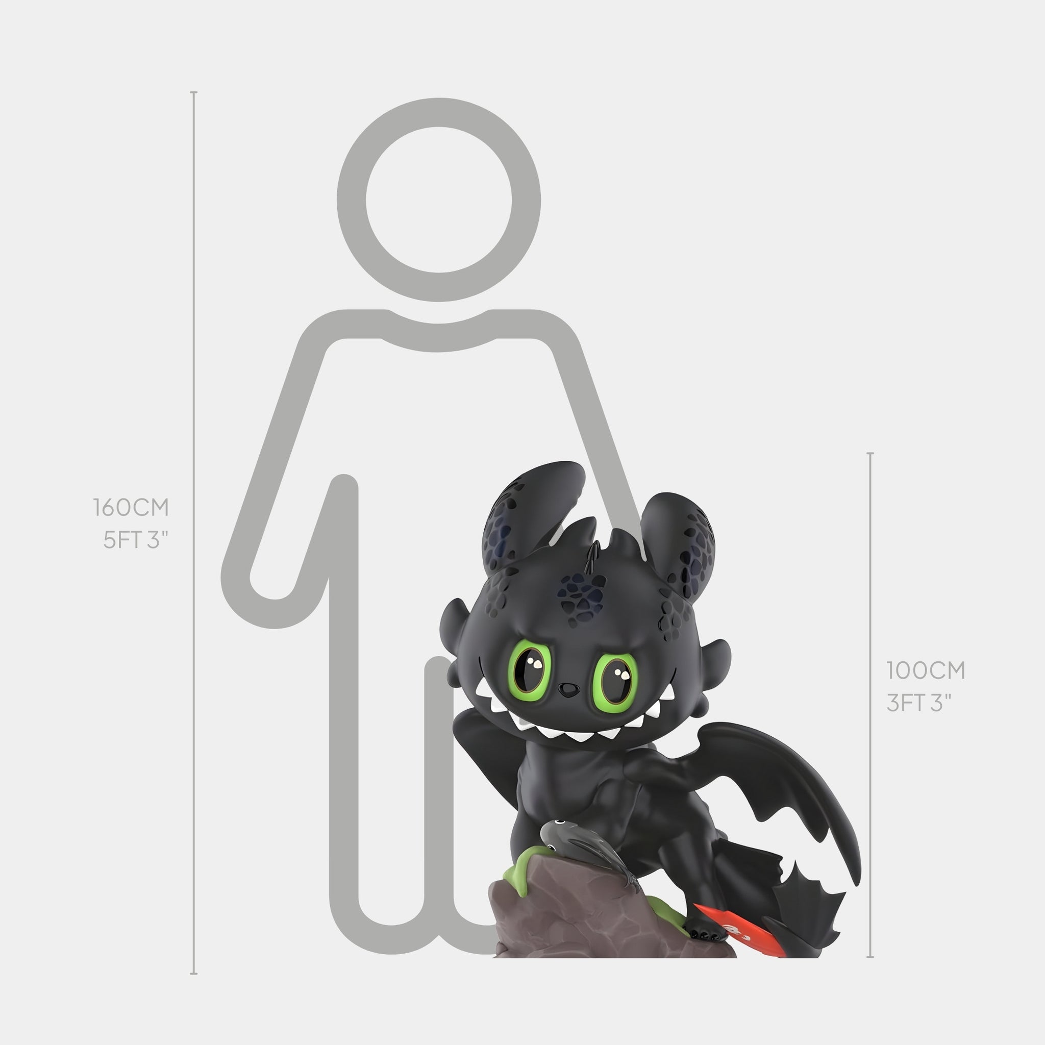 Dragon Bond Toothless Labubu Sculpture 100cm | Fantasy Figure Display