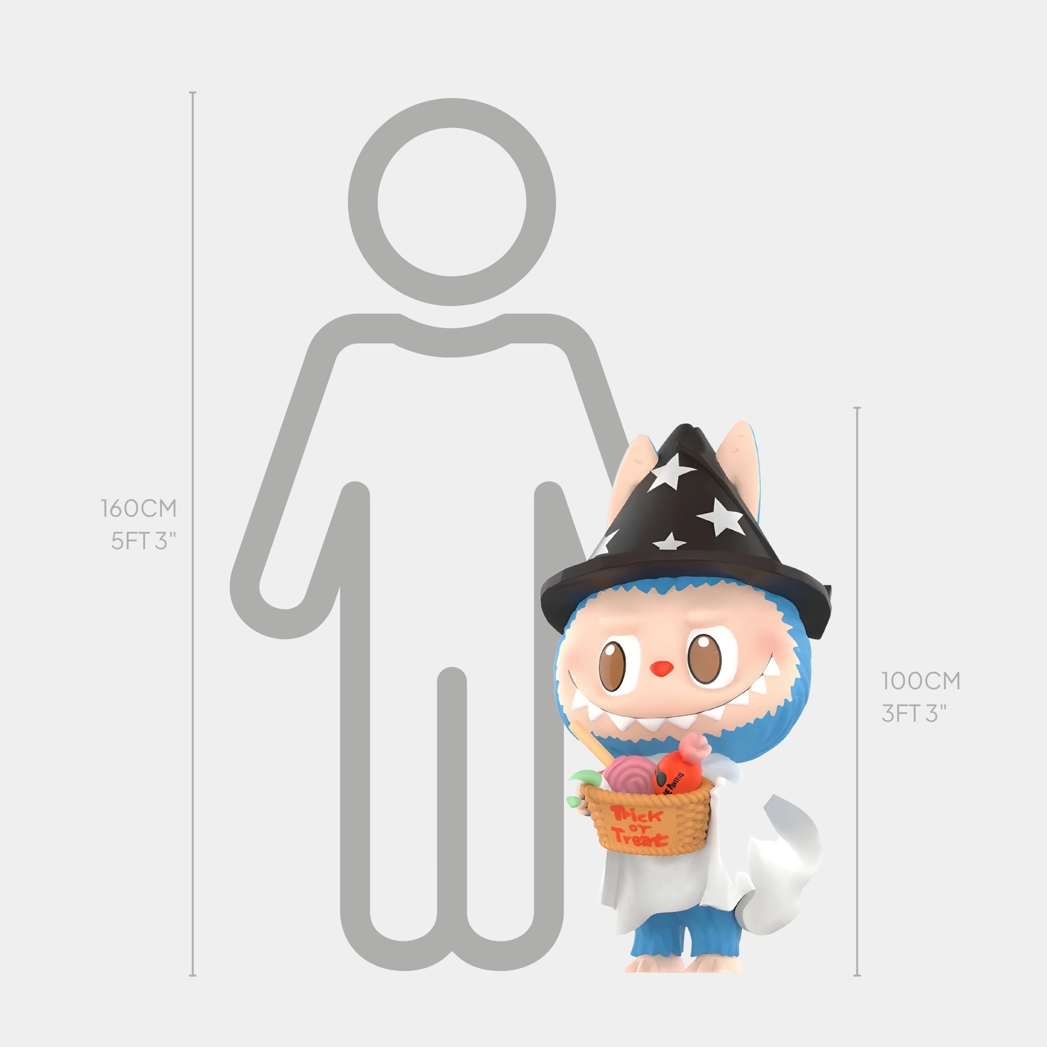 Halloween Wizard Labubu Sculpture 100cm | Trick-or-Treat Display Art