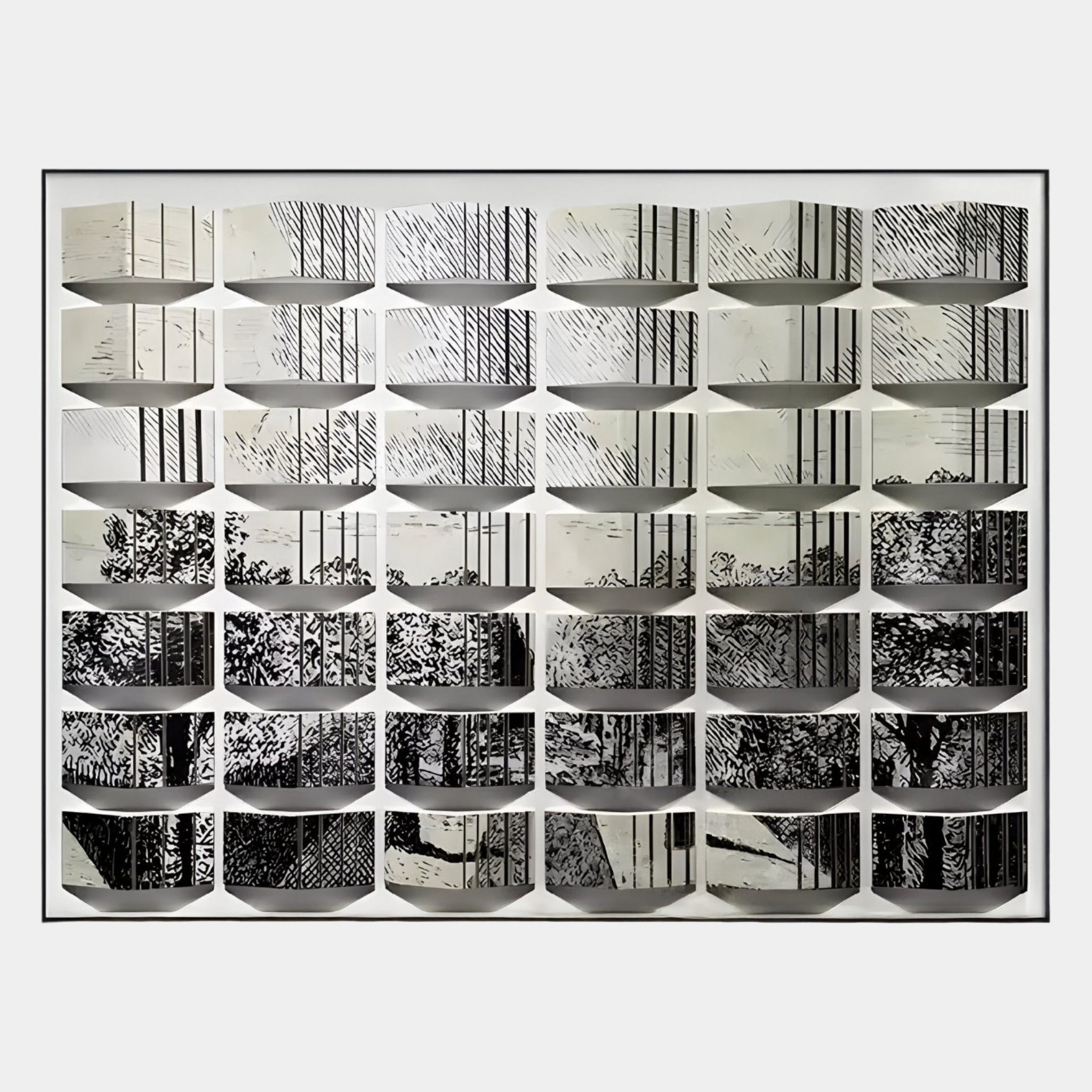Muraluxe Monochrome Curved Wooden 3D... | Giant Sculptures