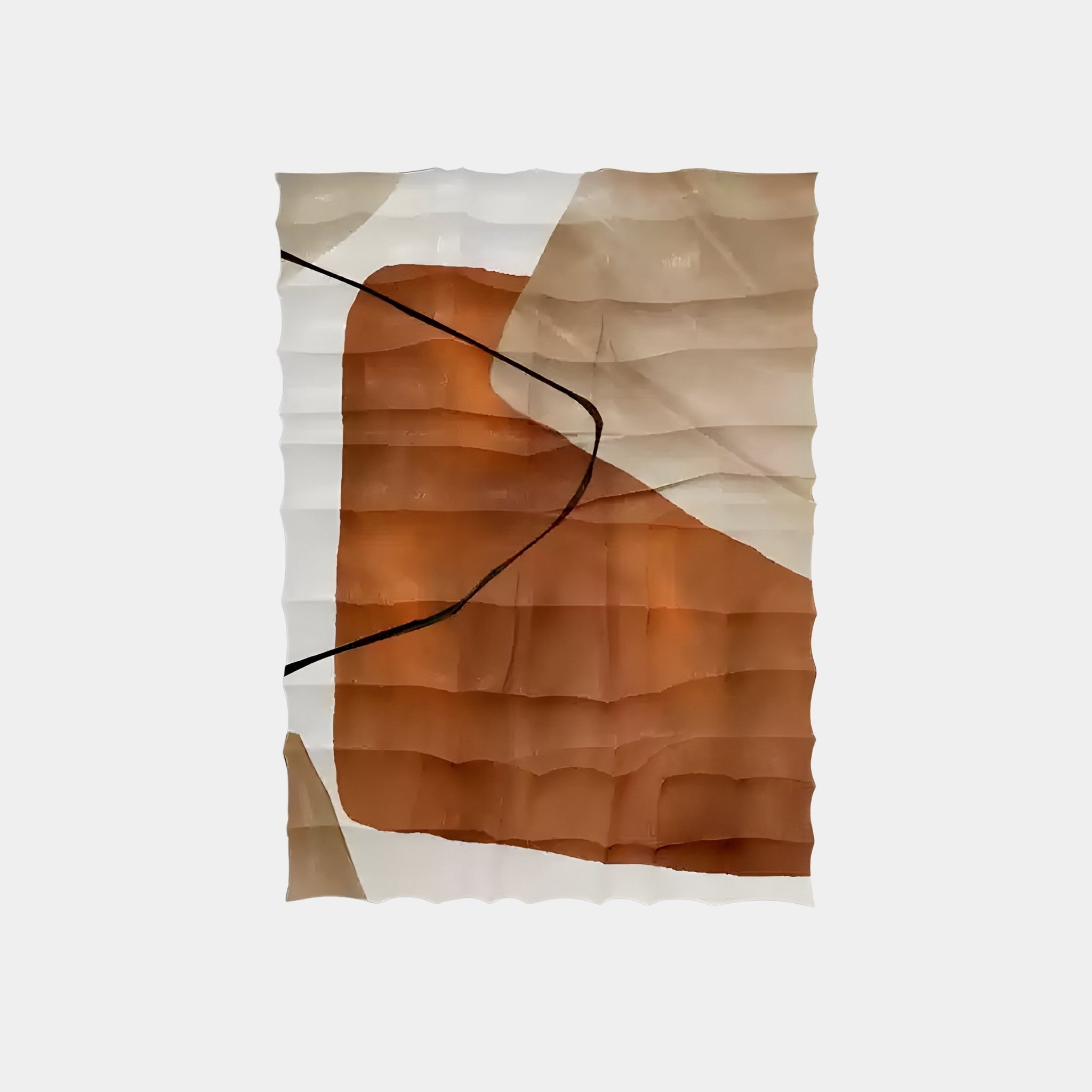 Terracurve II Wood Relief 3D Wall Art | Hand-Painted Sandstone Finish