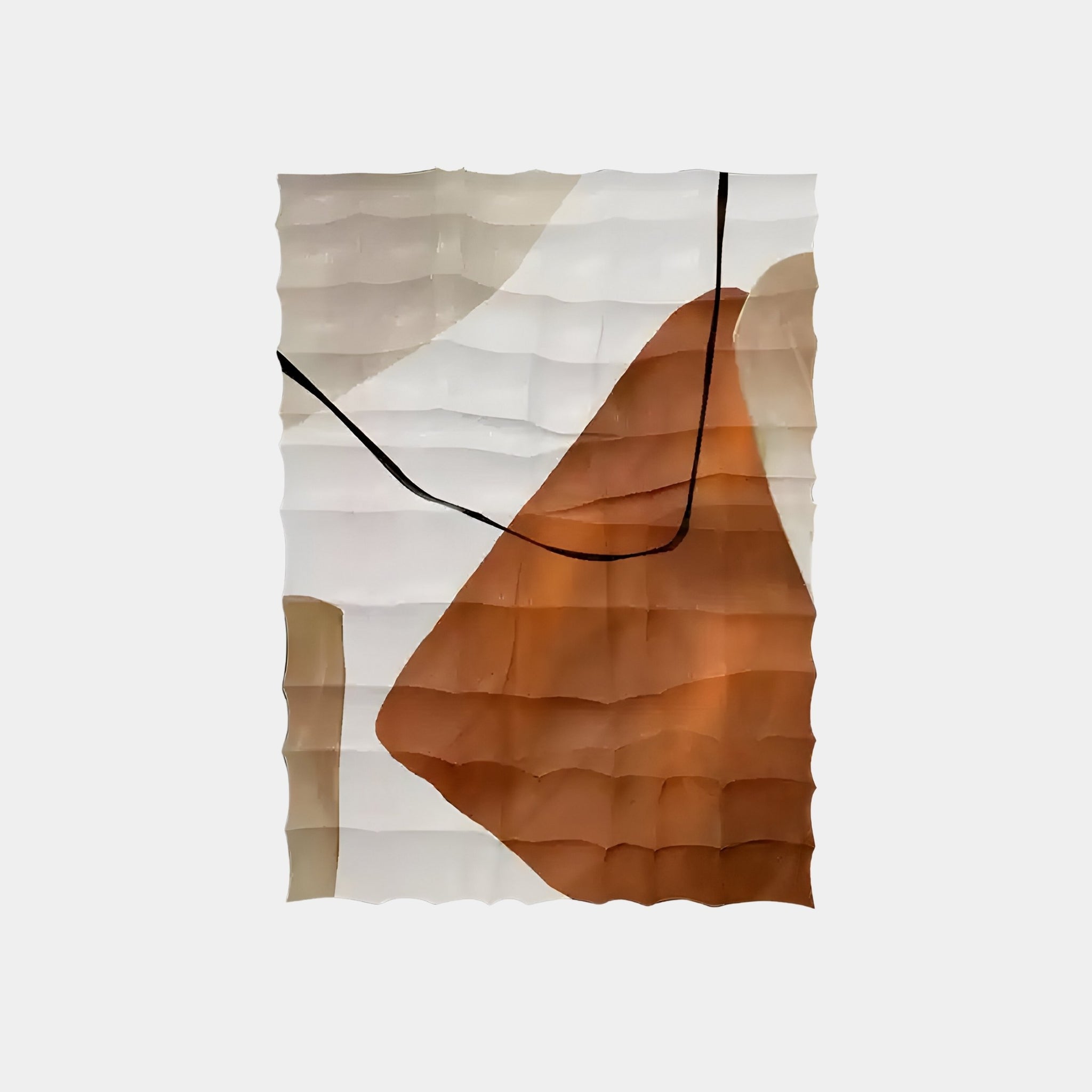 Terracurve III Wood Relief 3D Wall Art | Hand-Painted Sandstone Finish